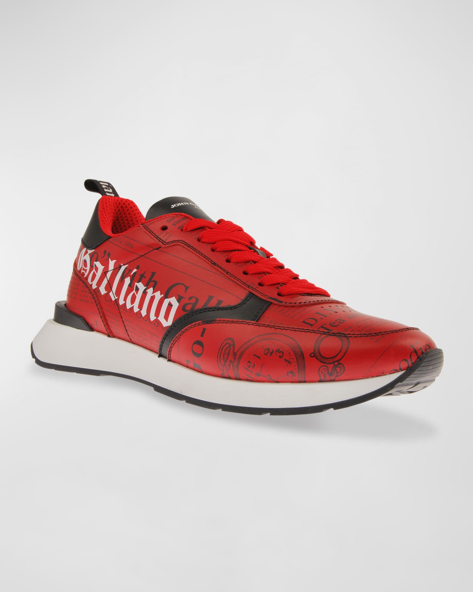 John Galliano Paris Men's Gazette Logo Runner Sneakers | Neiman Marcus