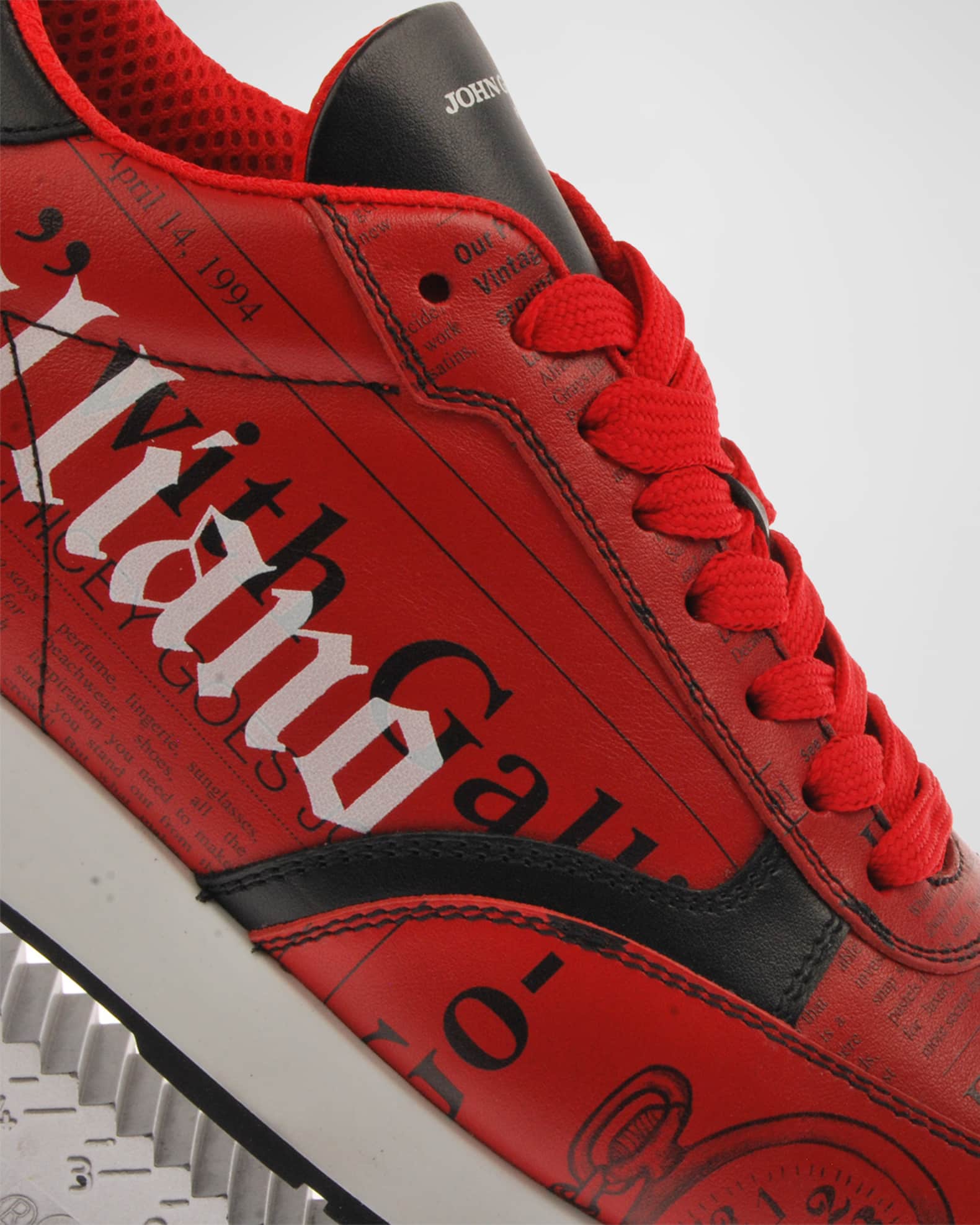 John Galliano Paris Men's Gazette Logo Runner Sneakers | Neiman Marcus