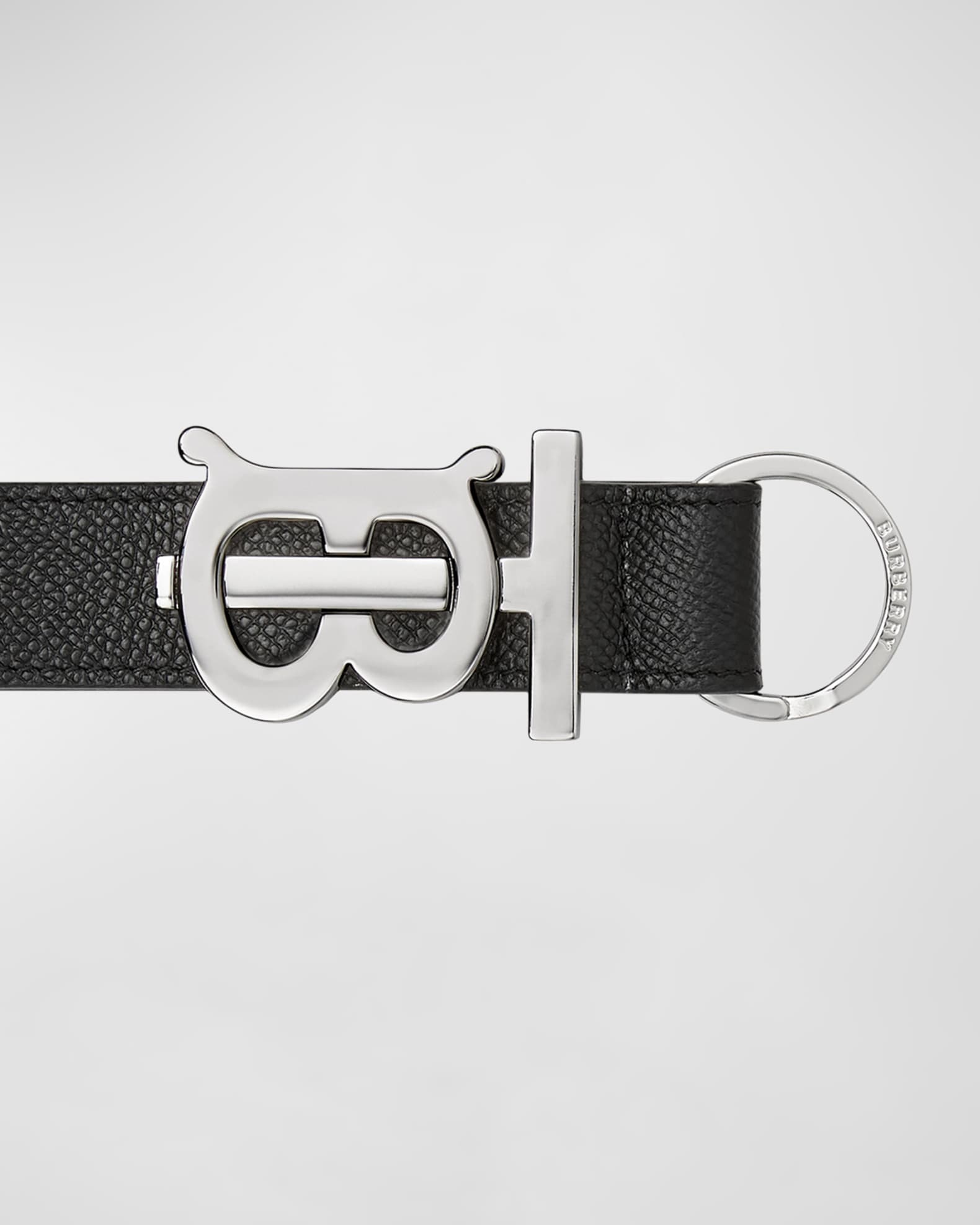 Burberry Men's Monogram Leather Key Ring | Neiman Marcus