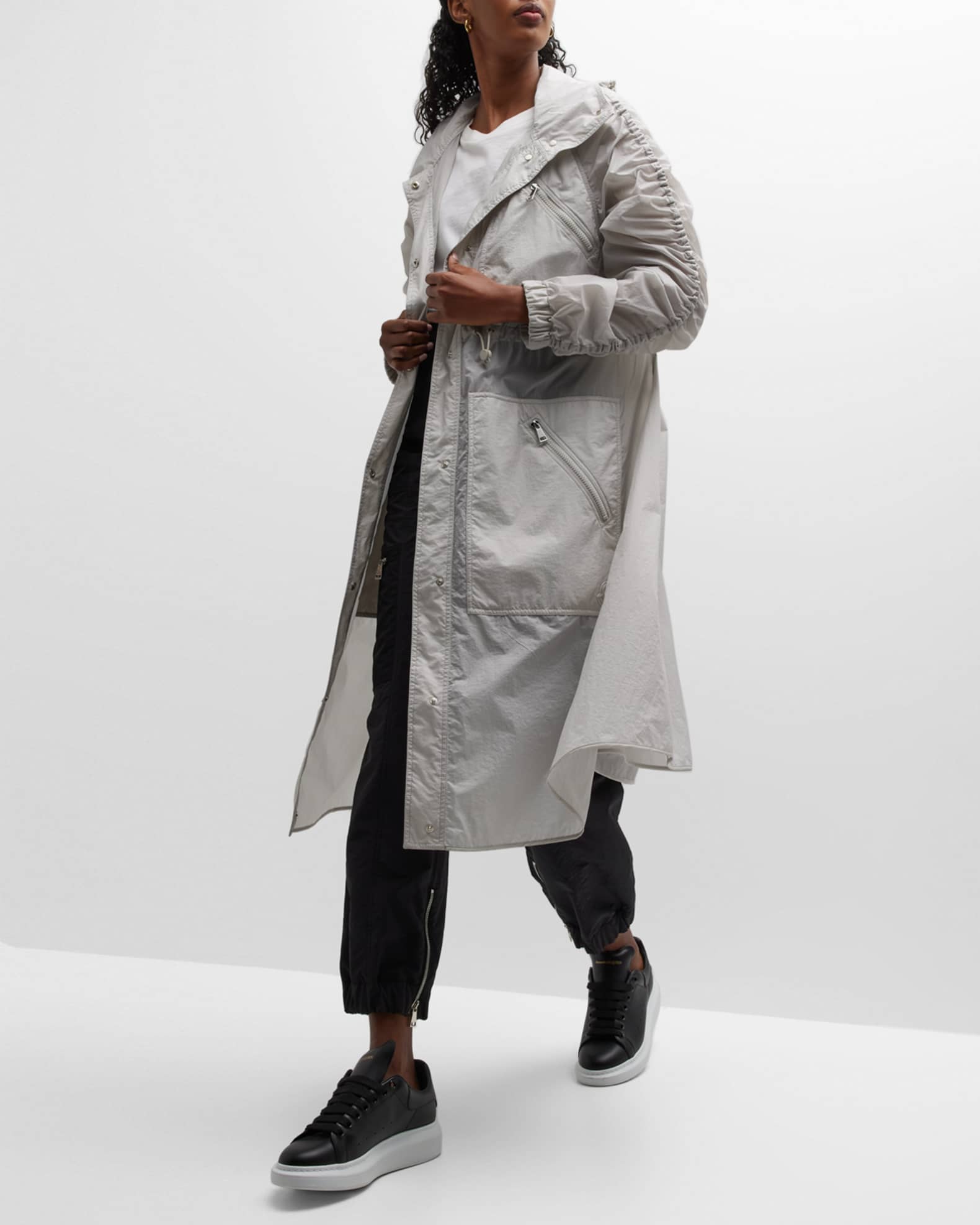 Moncler Potet Hooded Long Parka Jacket | Neiman Marcus