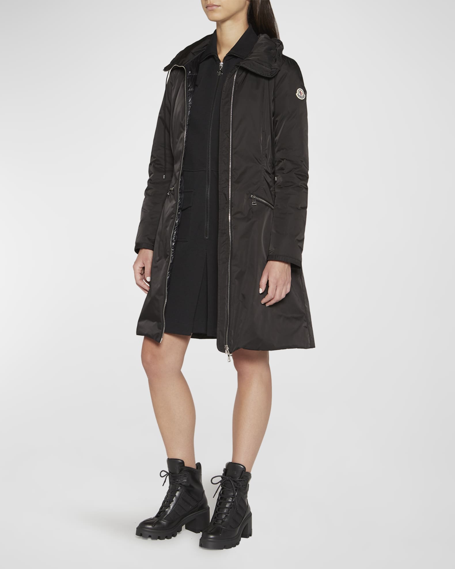 Moncler Hermanville Long Parka Coat with Quilted Interior | Neiman Marcus