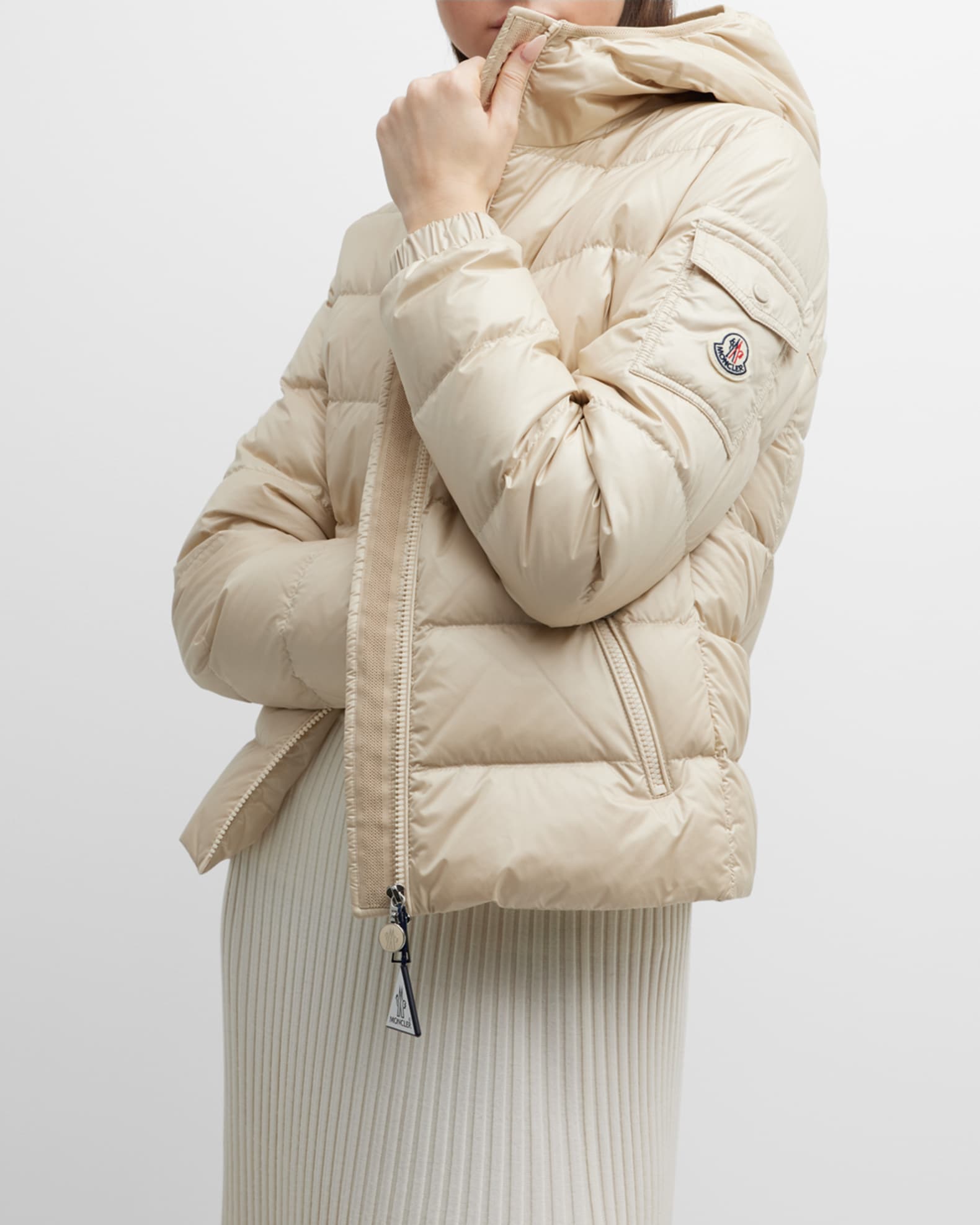 Moncler Gles Hooded Nylon Puffer Jacket | Neiman Marcus