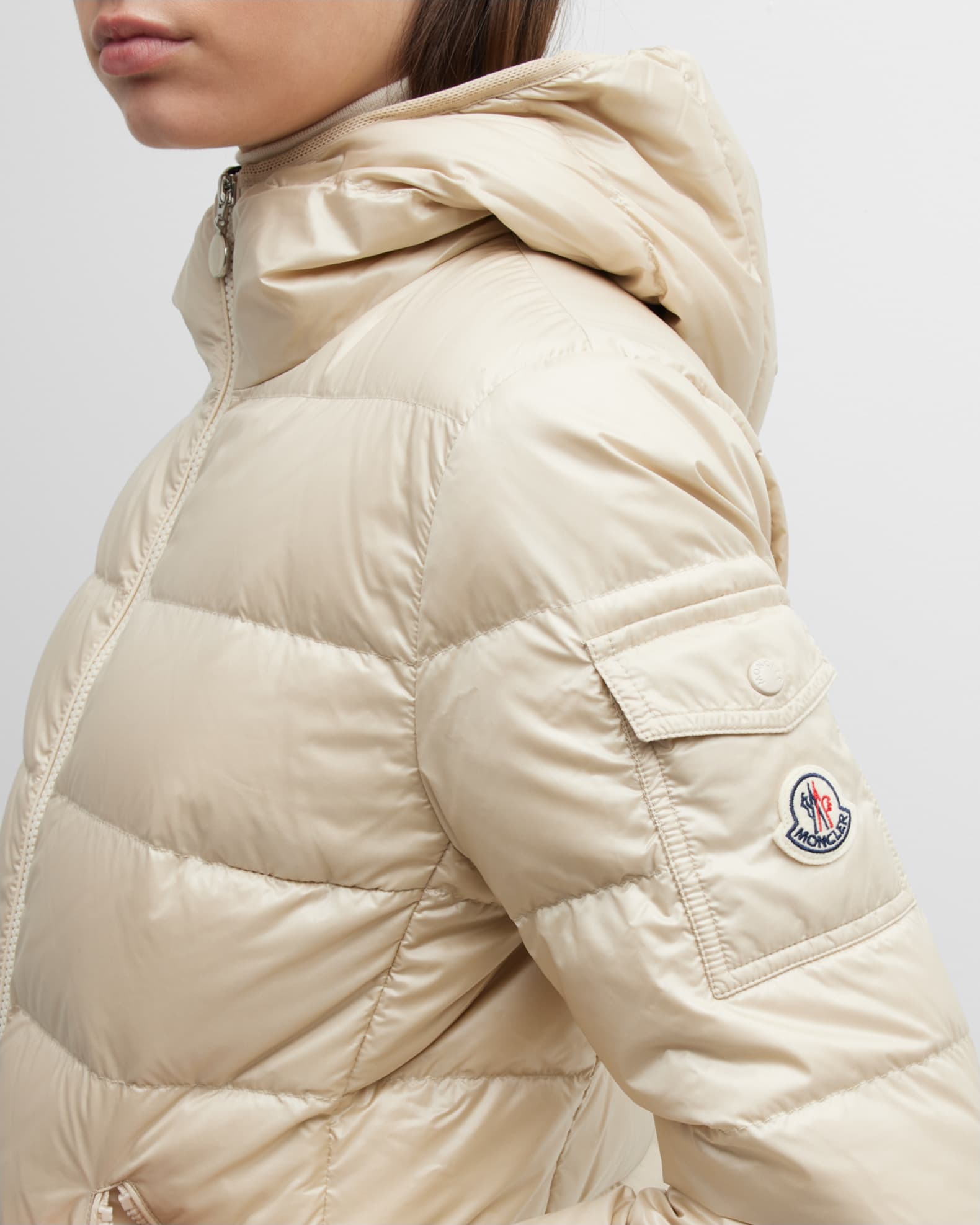 Moncler Gles Hooded Nylon Puffer Jacket | Neiman Marcus