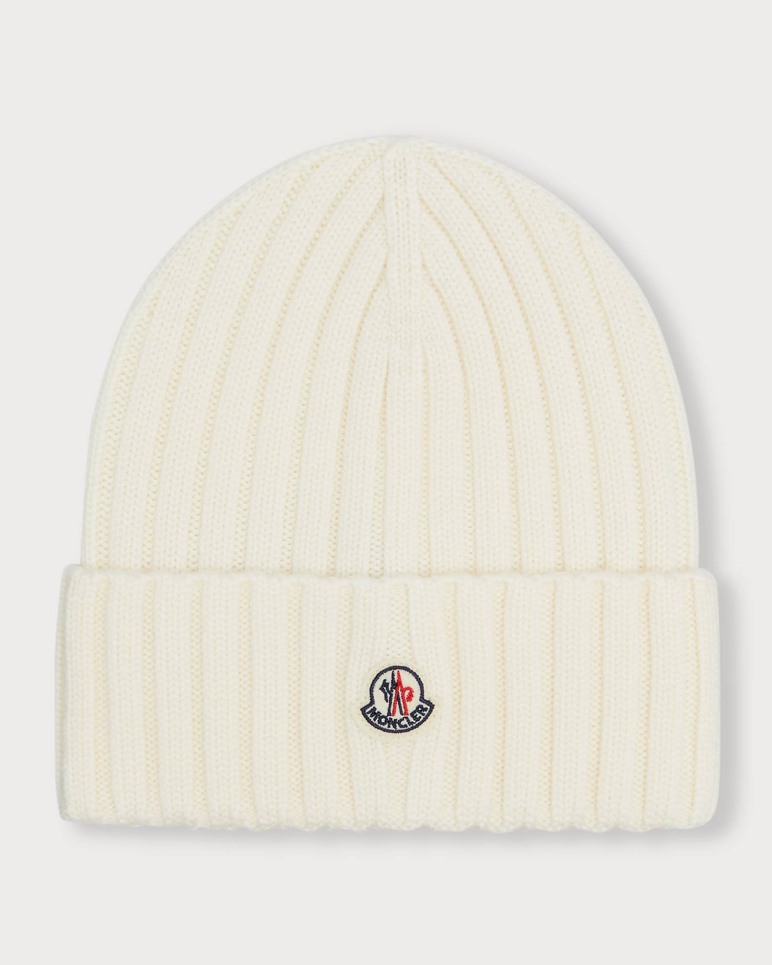 Moncler Ribbed Wool Beanie w/ Logo | Neiman Marcus