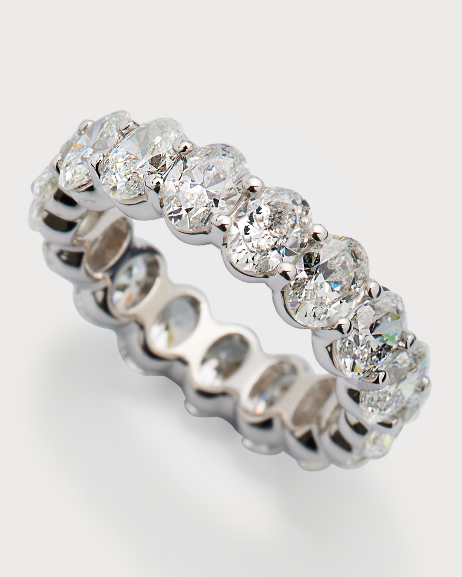 Neiman Marcus Diamonds Oval-Cut Diamond 18K White Gold Eternity Band ...
