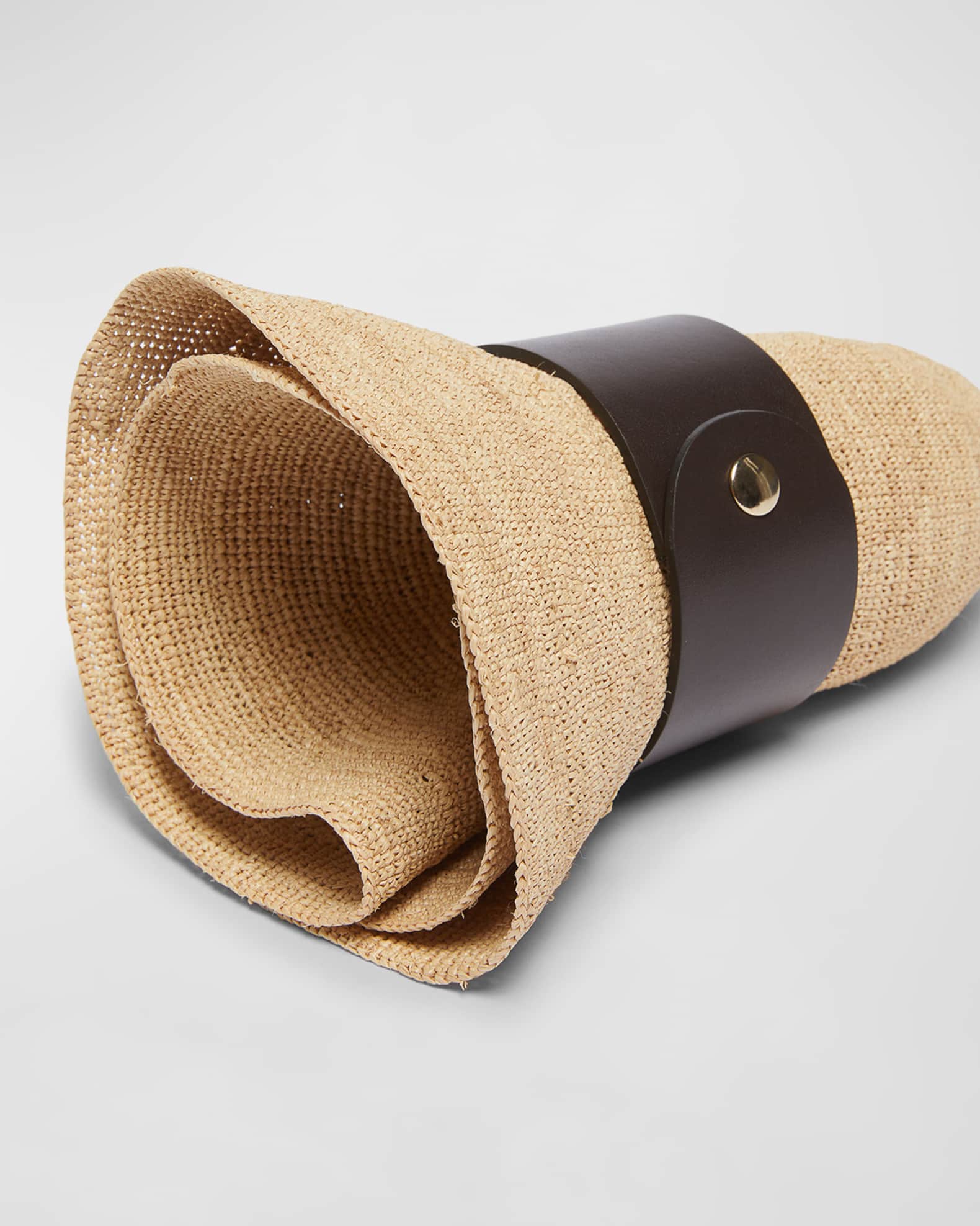 Max Mara Blanc Raffia Cloche Hat | Neiman Marcus