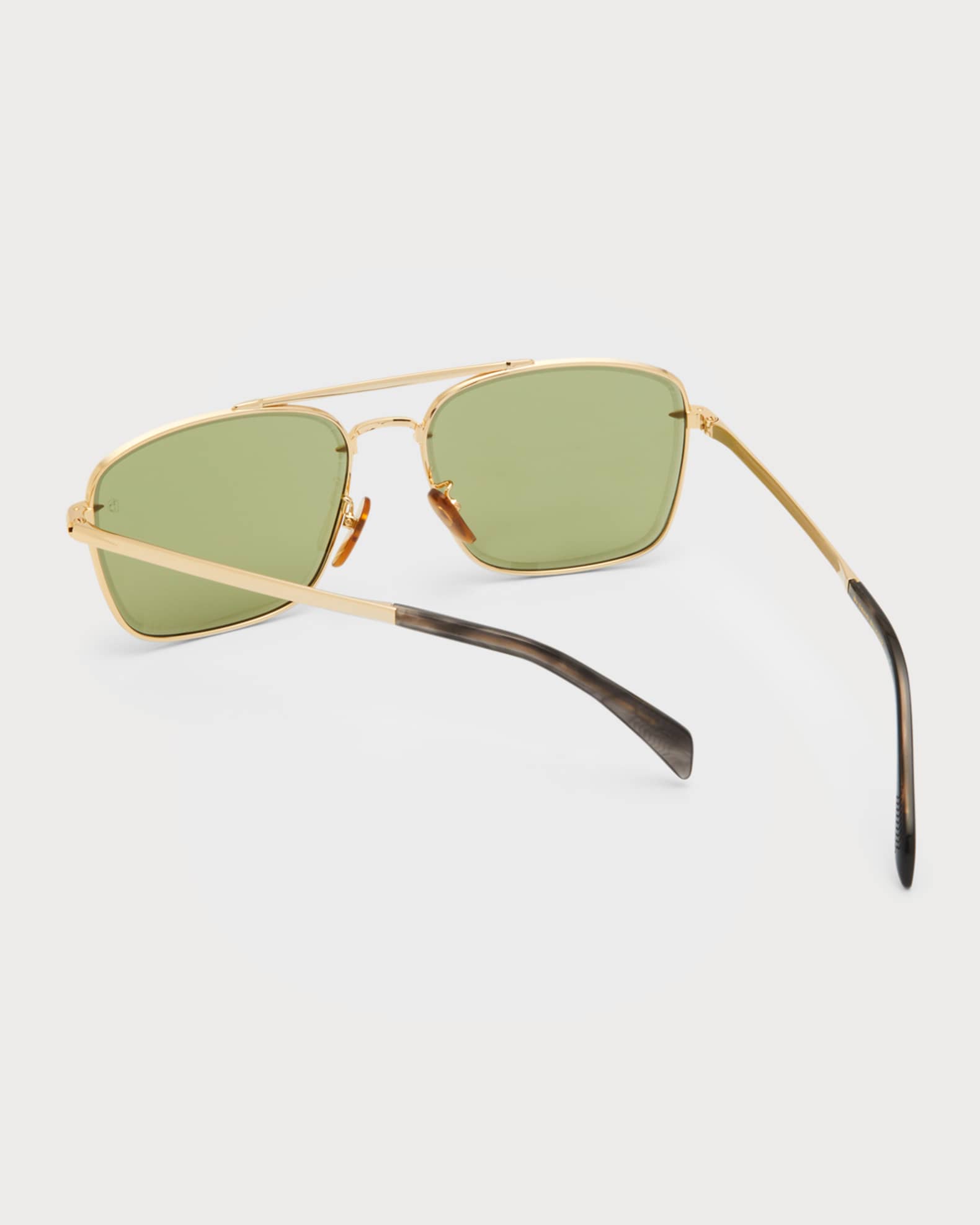 David Beckham Men's Metal Double-Bridge Aviator Sunglasses | Neiman Marcus