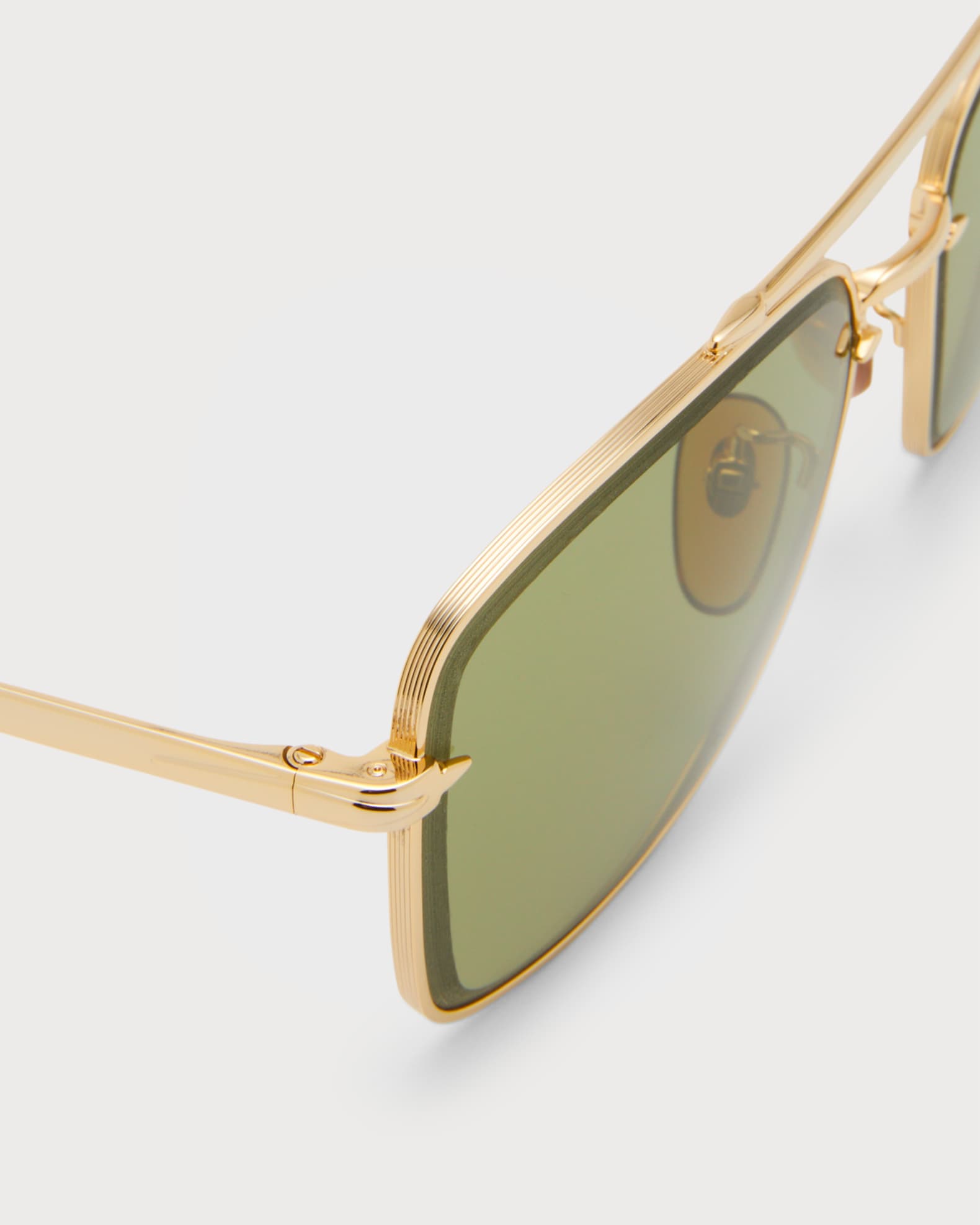David Beckham Men's Metal Double-Bridge Aviator Sunglasses | Neiman Marcus