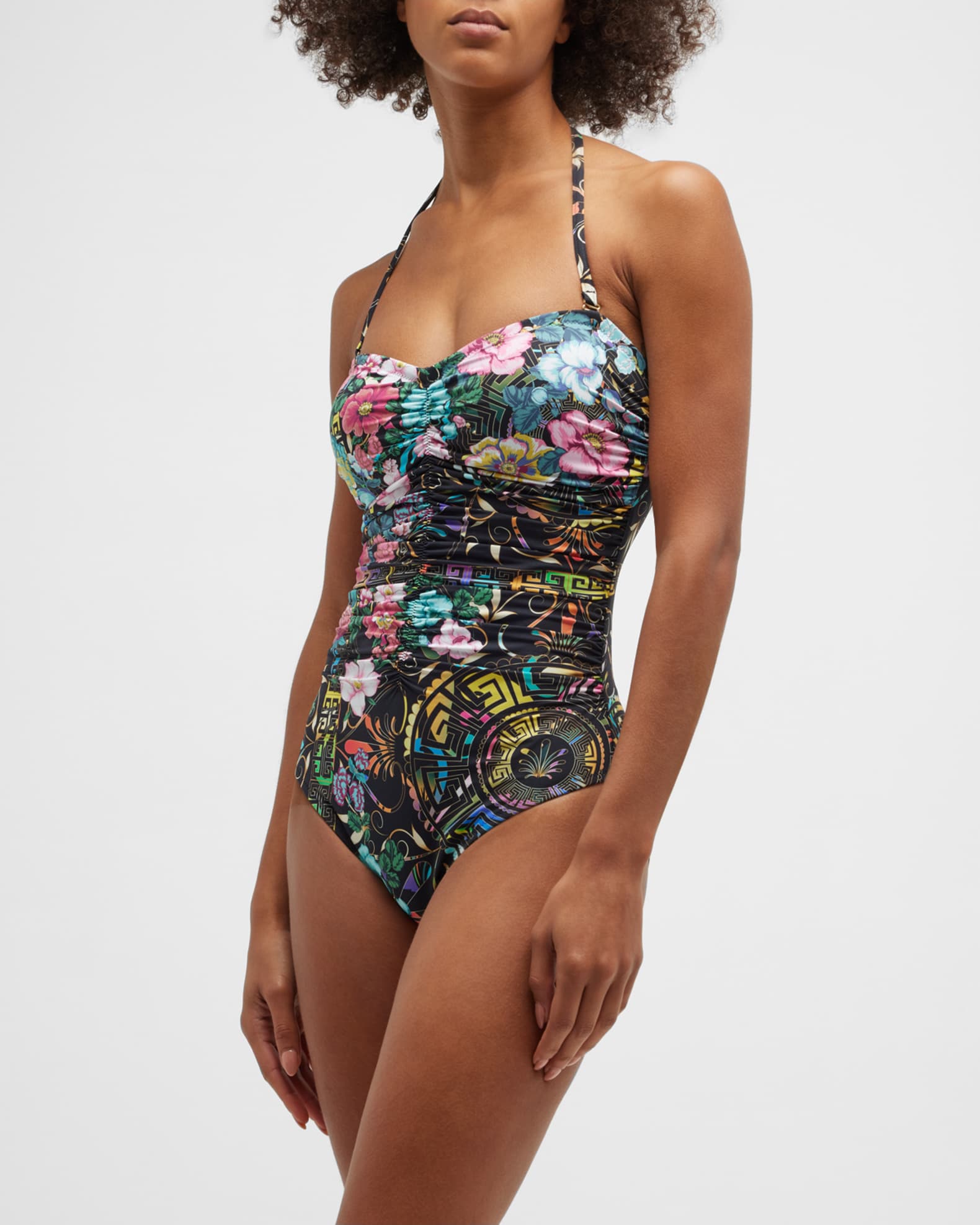 Johnny Was Ruched Sweetheart One Piece Swimsuit Neiman Marcus