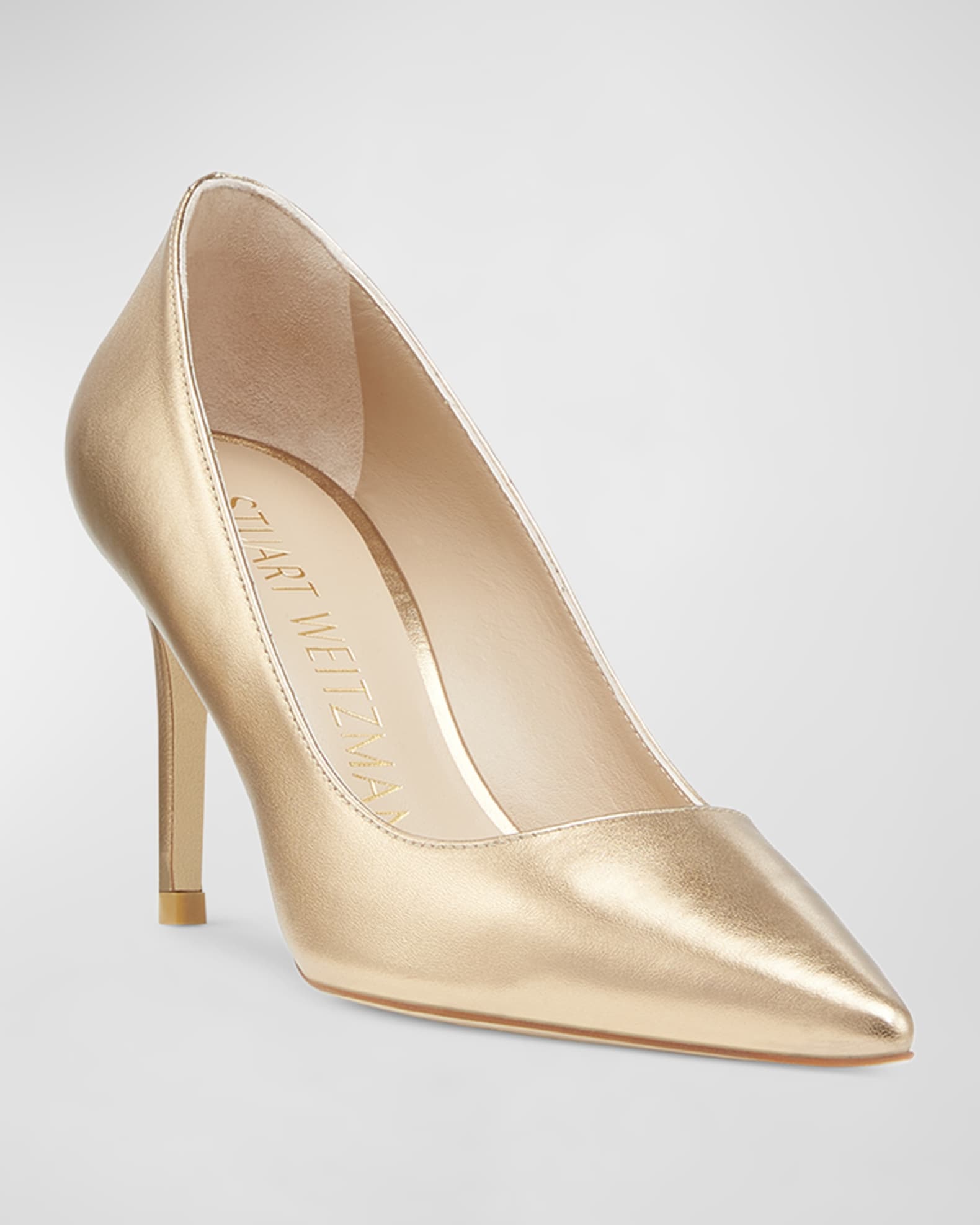 Stuart Weitzman Stuart Metallic Stiletto Pumps | Neiman Marcus