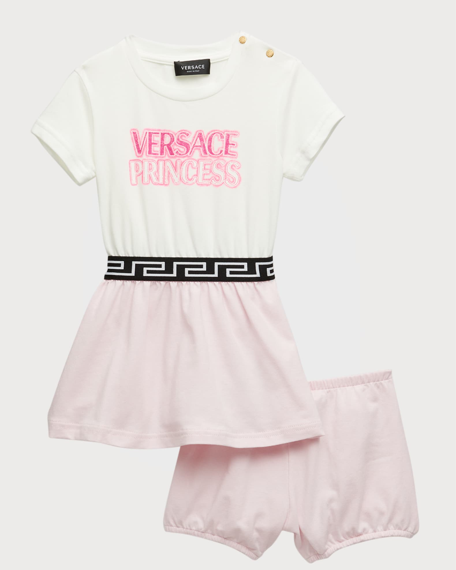 Versace Girl's Versace Princess Jersey Dress W/ Bloomers, Size 3M-18M ...