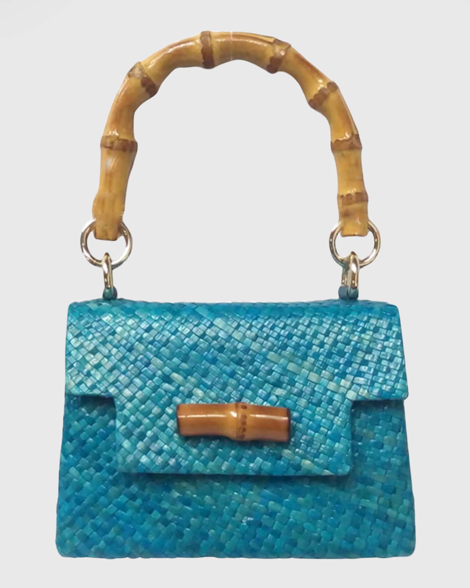 Serpui Stella Bun Straw Top-Handle Bag | Neiman Marcus