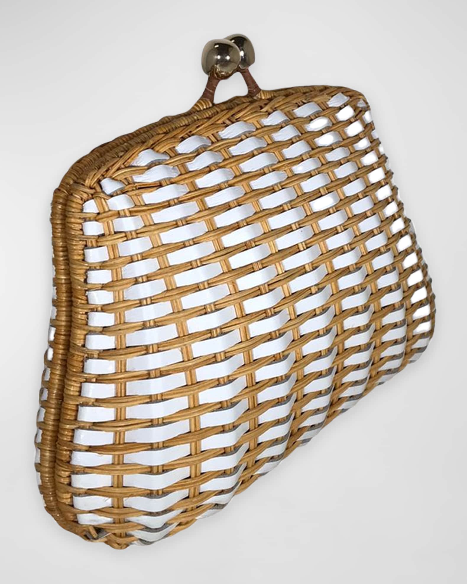 Serpui Blair Woven Wicker Clutch Bag | Neiman Marcus