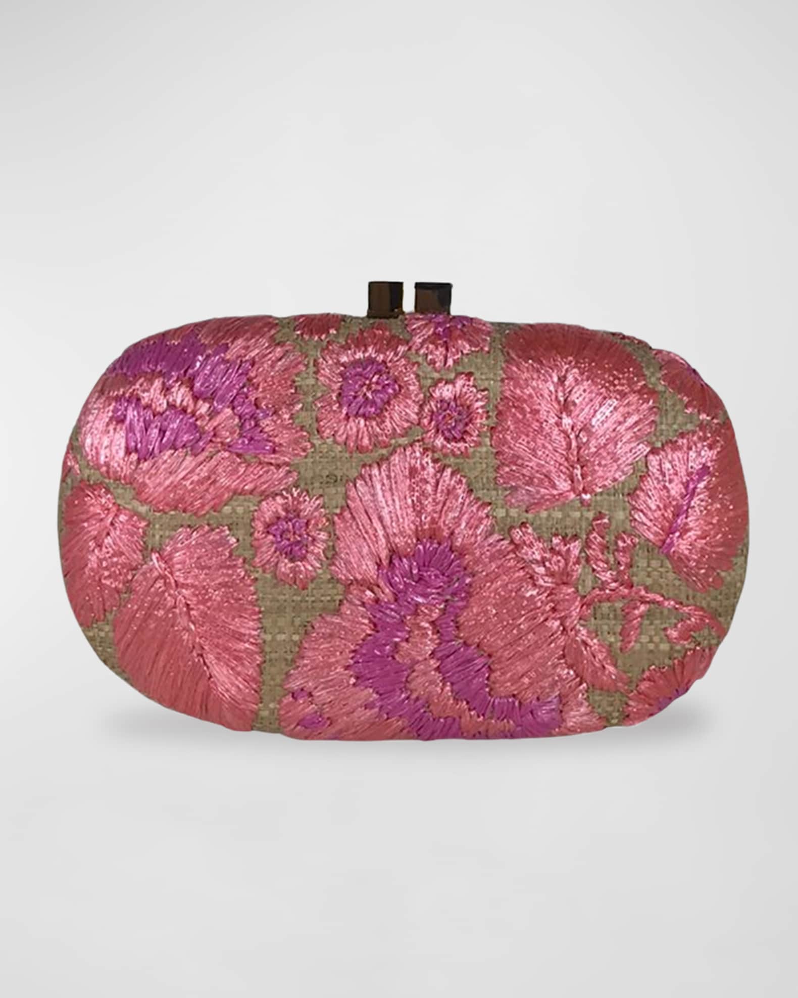 Serpui Olivine Flower Embroidered Clutch Bag | Neiman Marcus