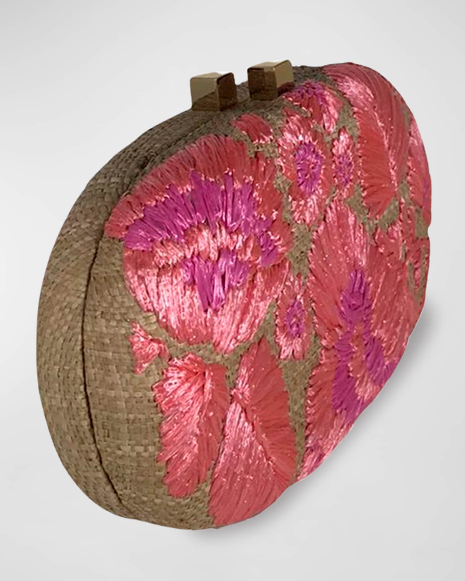 Serpui Olivine Flower Embroidered Clutch Bag | Neiman Marcus
