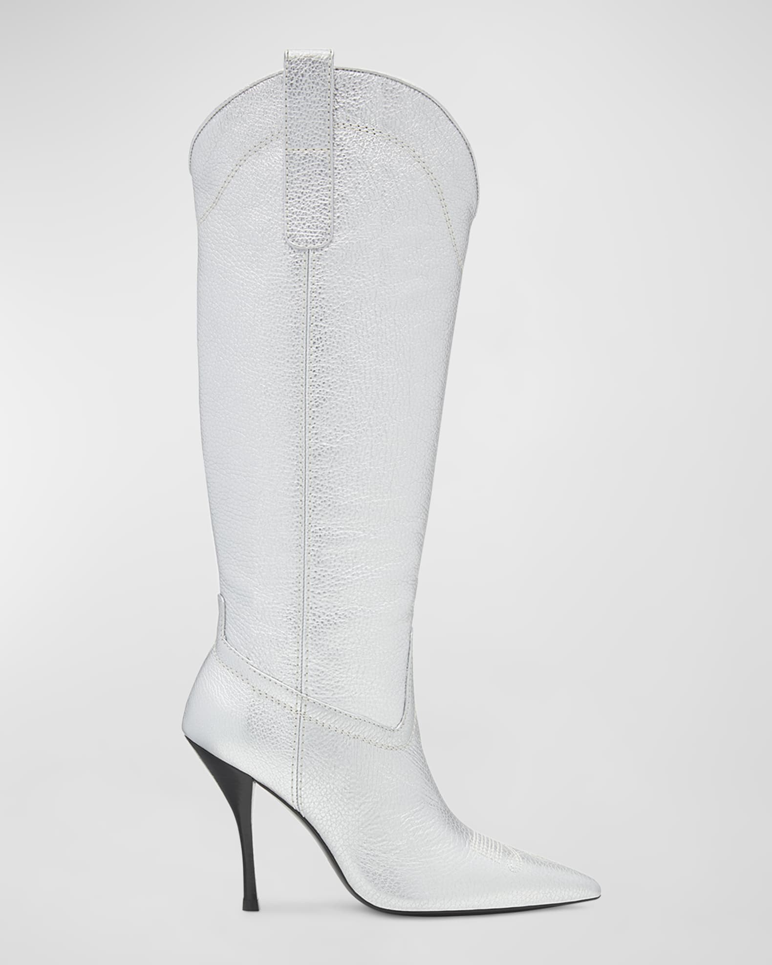 Stuart Weitzman Outwest Metallic Calfskin Stiletto Western Boots ...