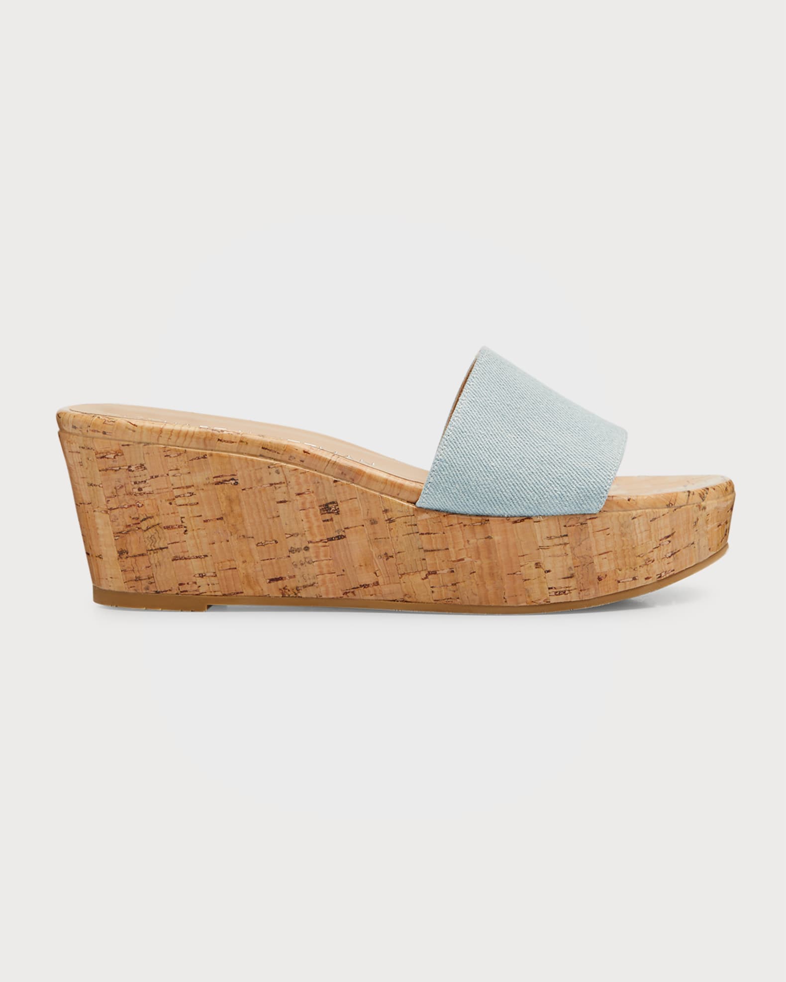 Stuart Weitzman Summer Denim Wedge Platform Sandals | Neiman Marcus