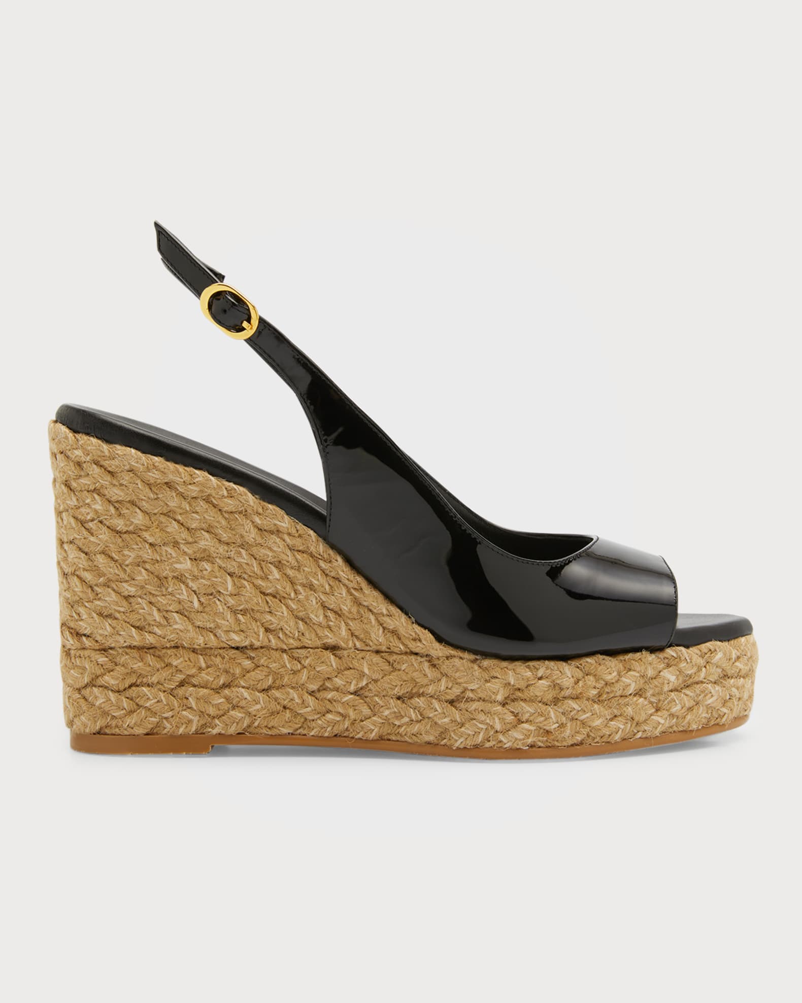 Stuart Weitzman Island Patent Slingback Espadrille Sandals | Neiman Marcus