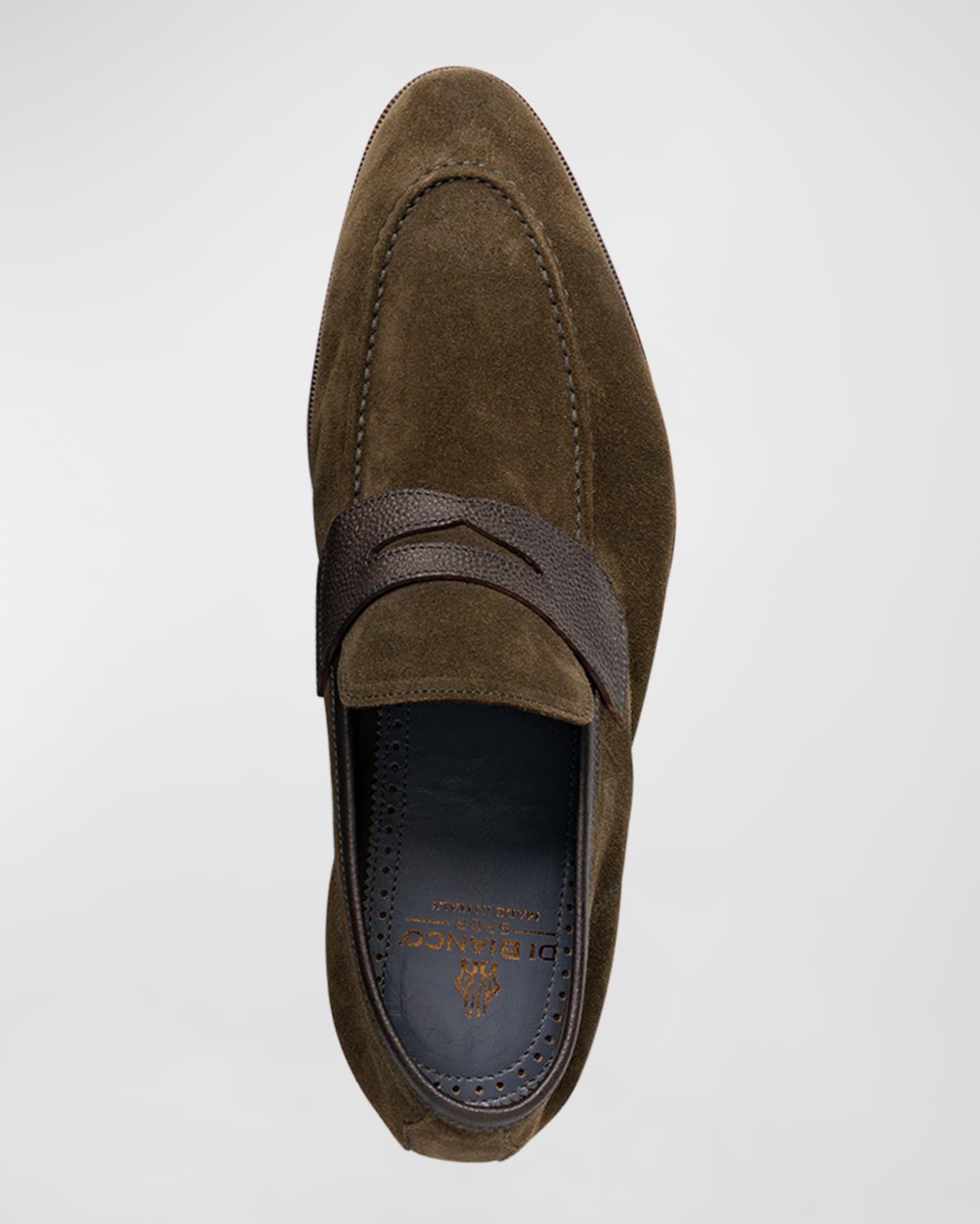 di Bianco Men's Brera Suede Penny Loafers | Neiman Marcus