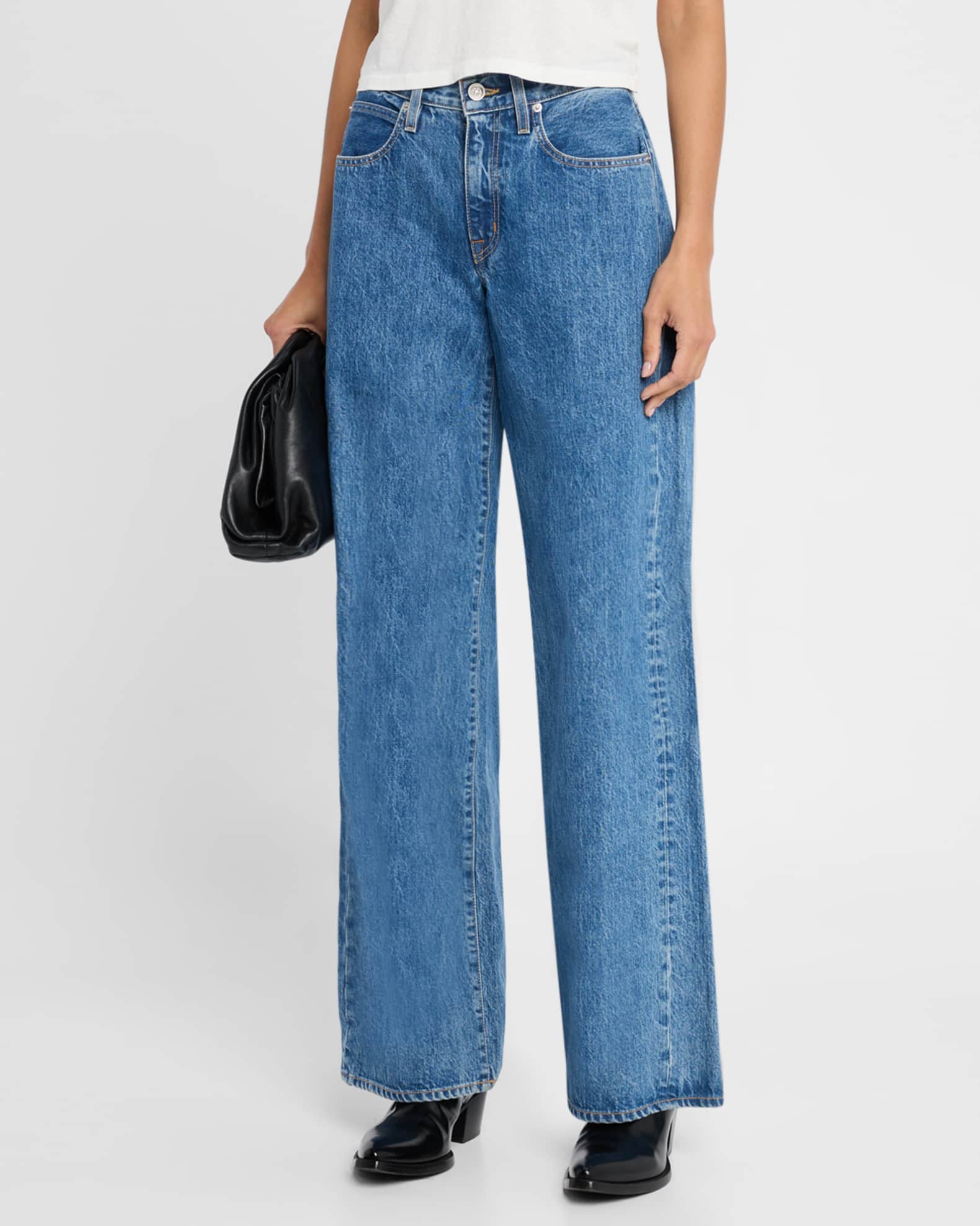 SLVRLAKE Mica Low-Rise Wide Relaxed Jeans | Neiman Marcus