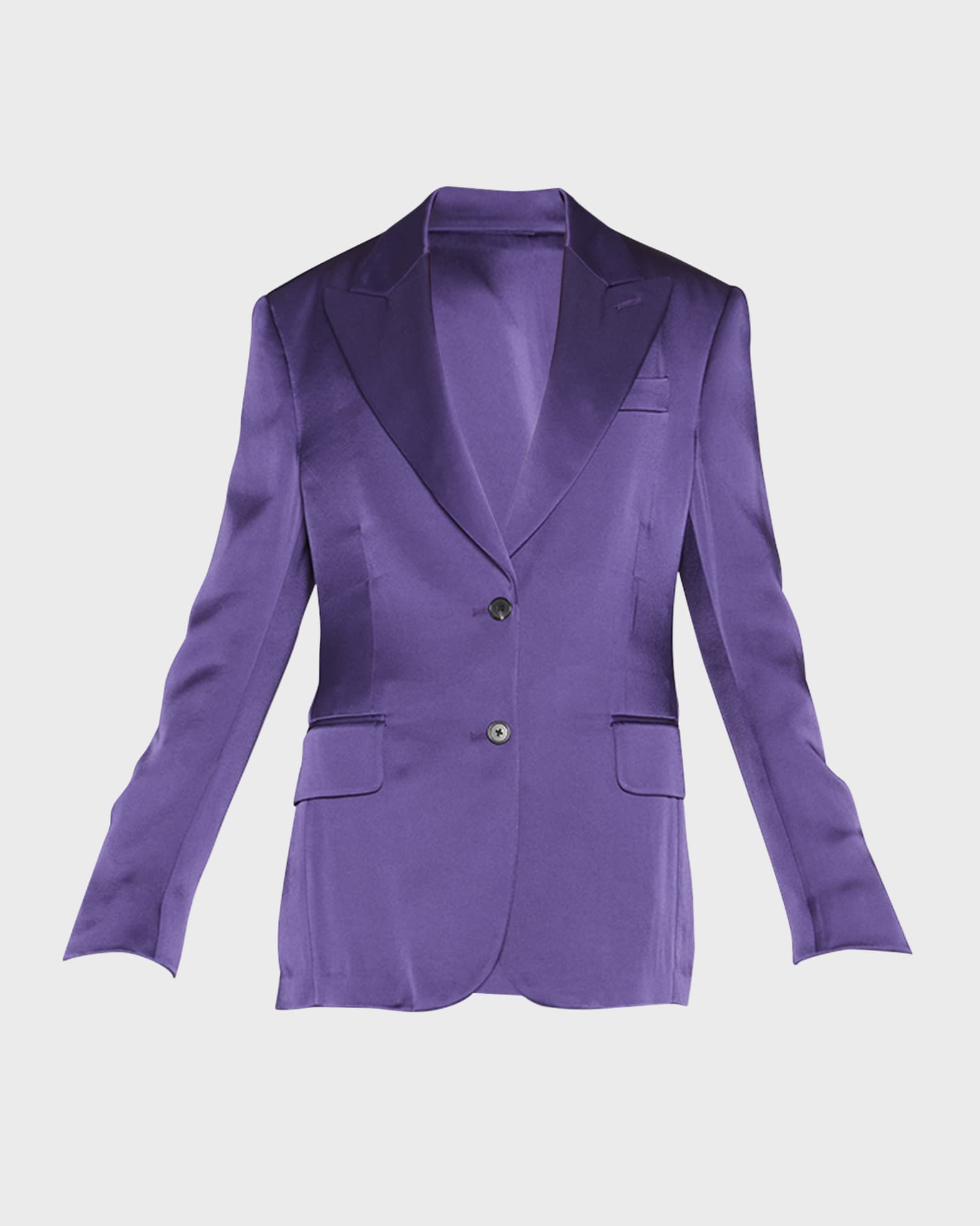 TOM FORD Single-Breasted Satin Boyfriend Jacket | Neiman Marcus