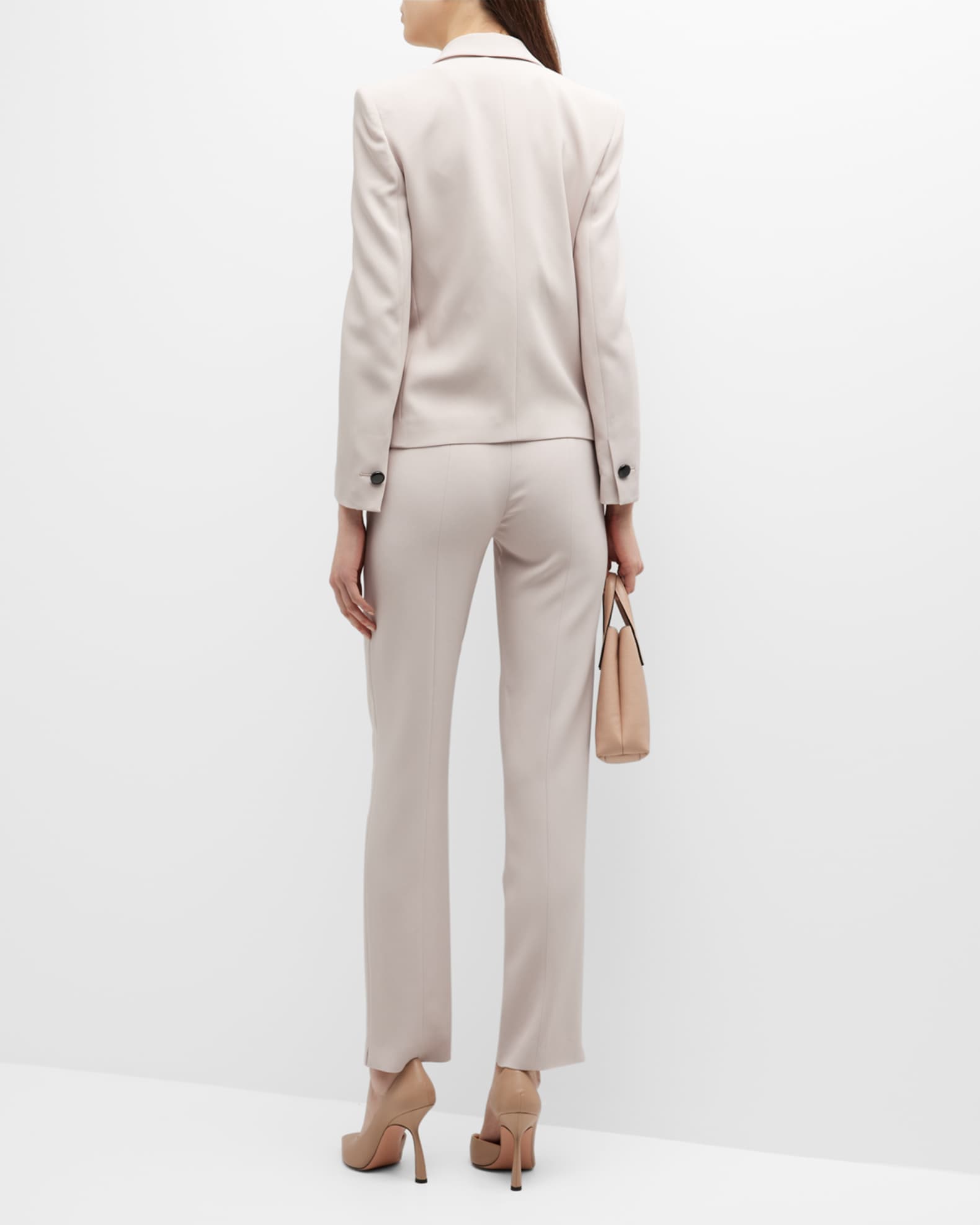 Giorgio Armani Cady Double-Breasted Crop Blazer | Neiman Marcus