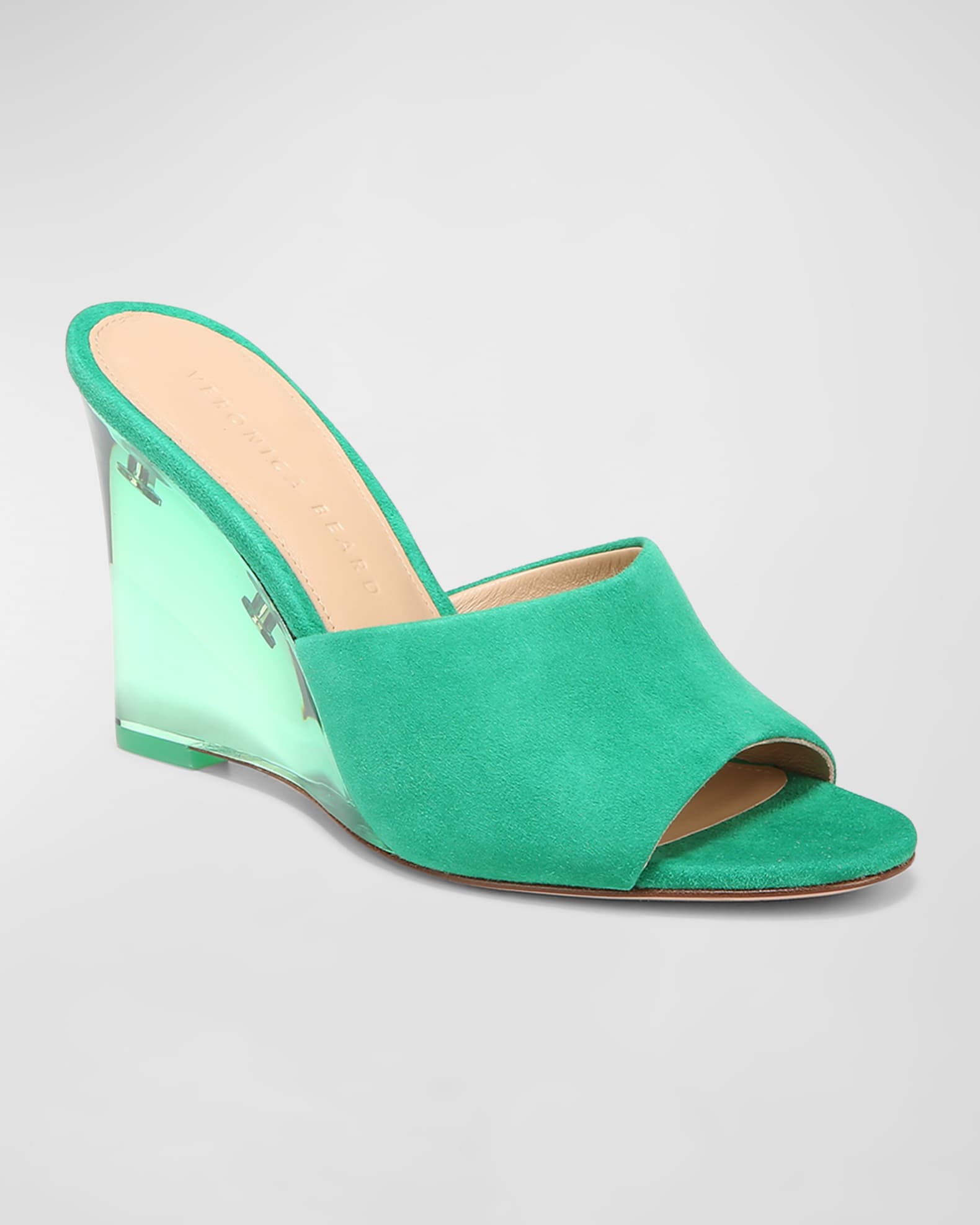 Veronica Beard Dali Lucite Wedge Sandals | Neiman Marcus