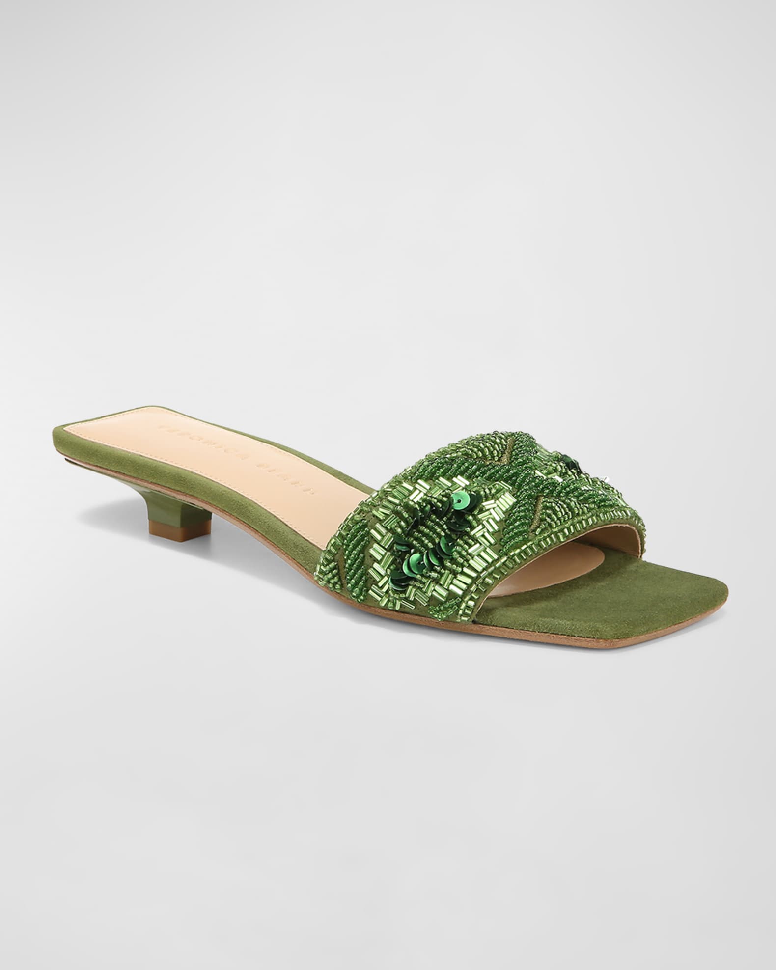 Veronica Beard Finlee Beaded Suede Mule Sandals | Neiman Marcus