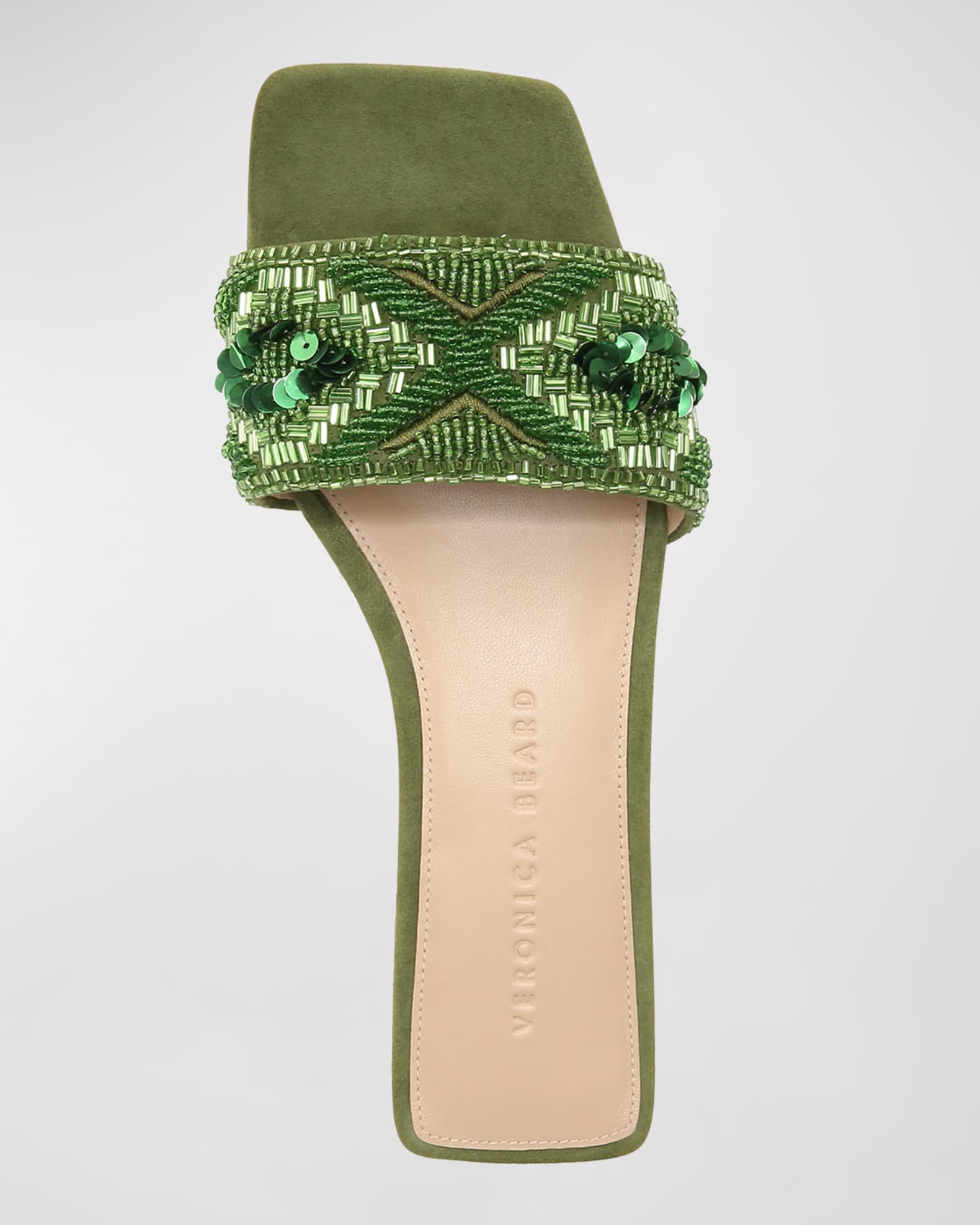 Veronica Beard Finlee Beaded Suede Mule Sandals | Neiman Marcus