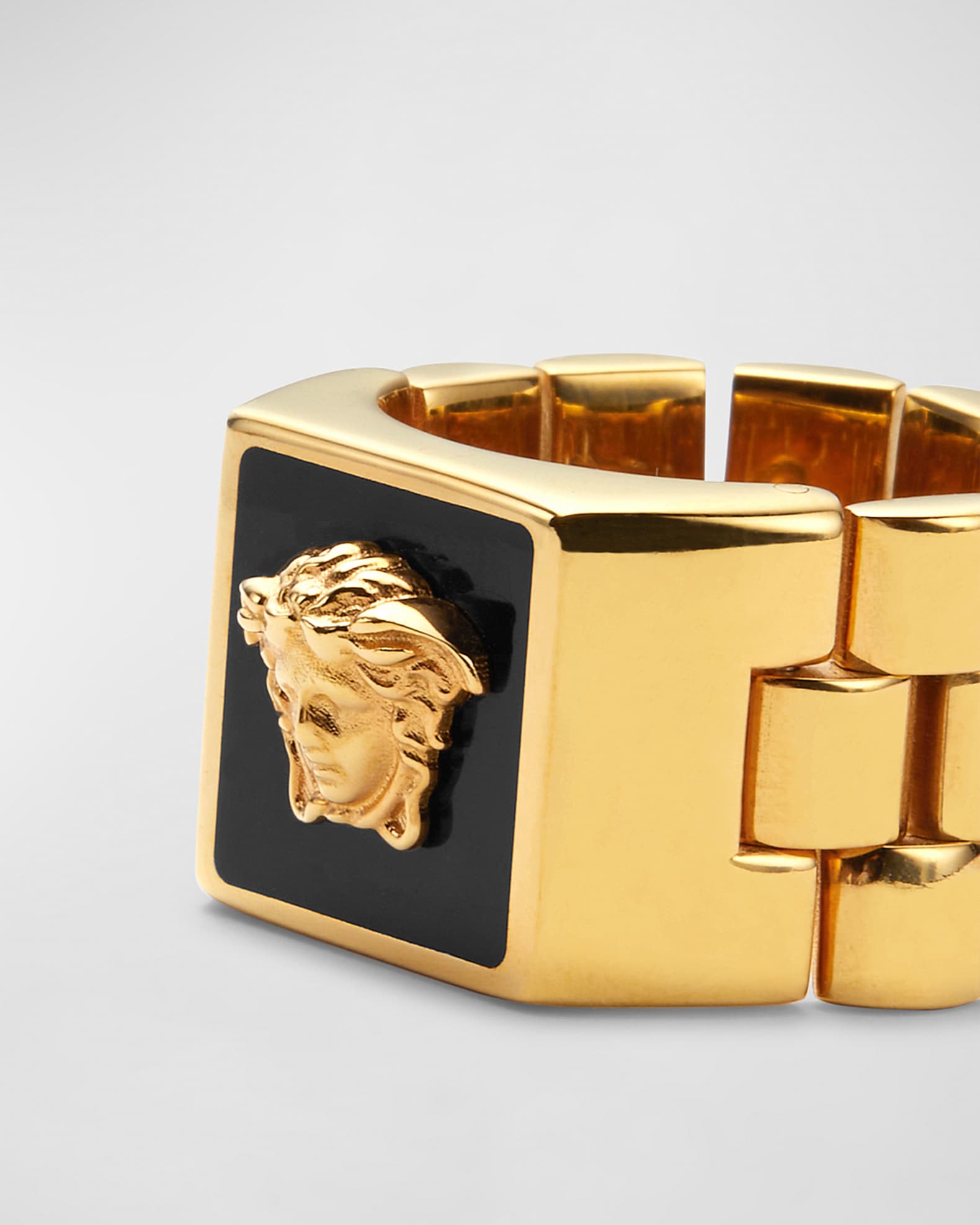 Versace Men's Medusa Enamel Ring, Sizes 8-9 | Neiman Marcus