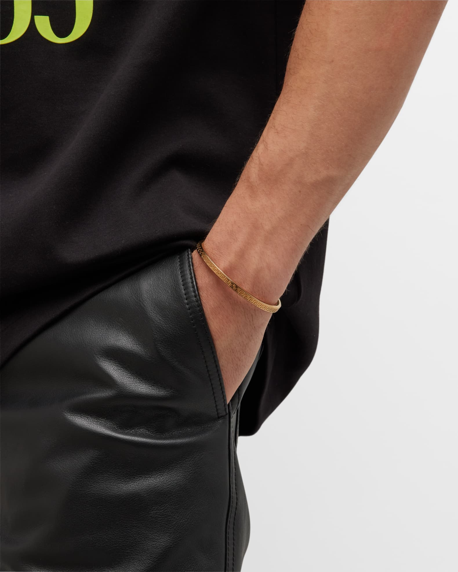 Versace Men's Greca Cuff Bracelet | Neiman Marcus