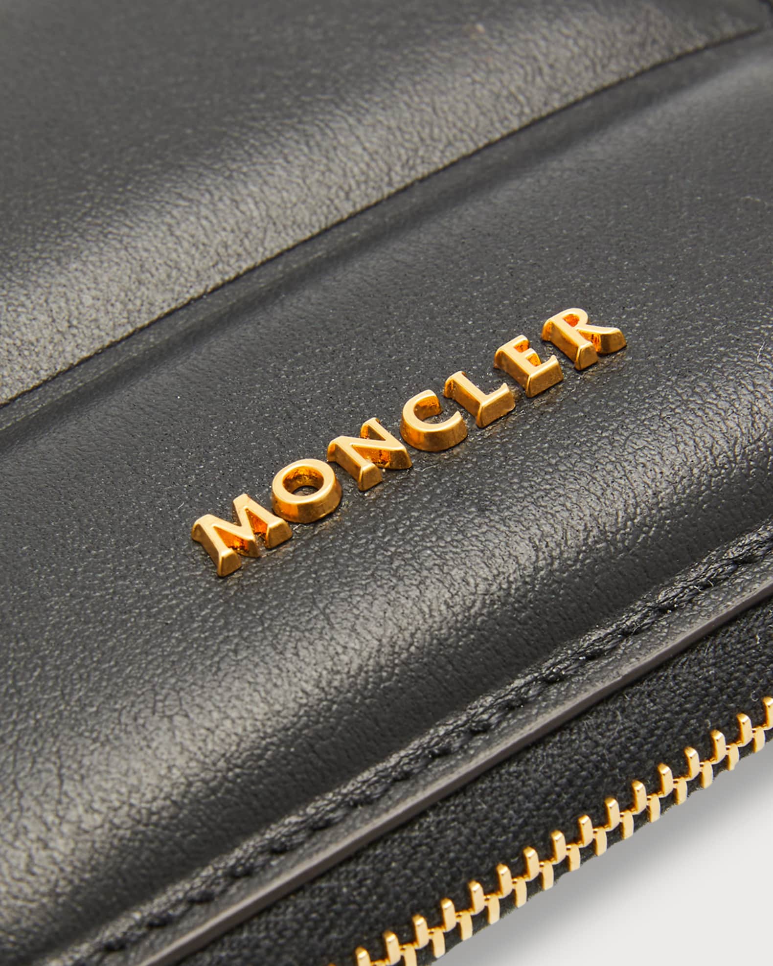 Moncler Leather Flat Small Wallet with Logo | Neiman Marcus