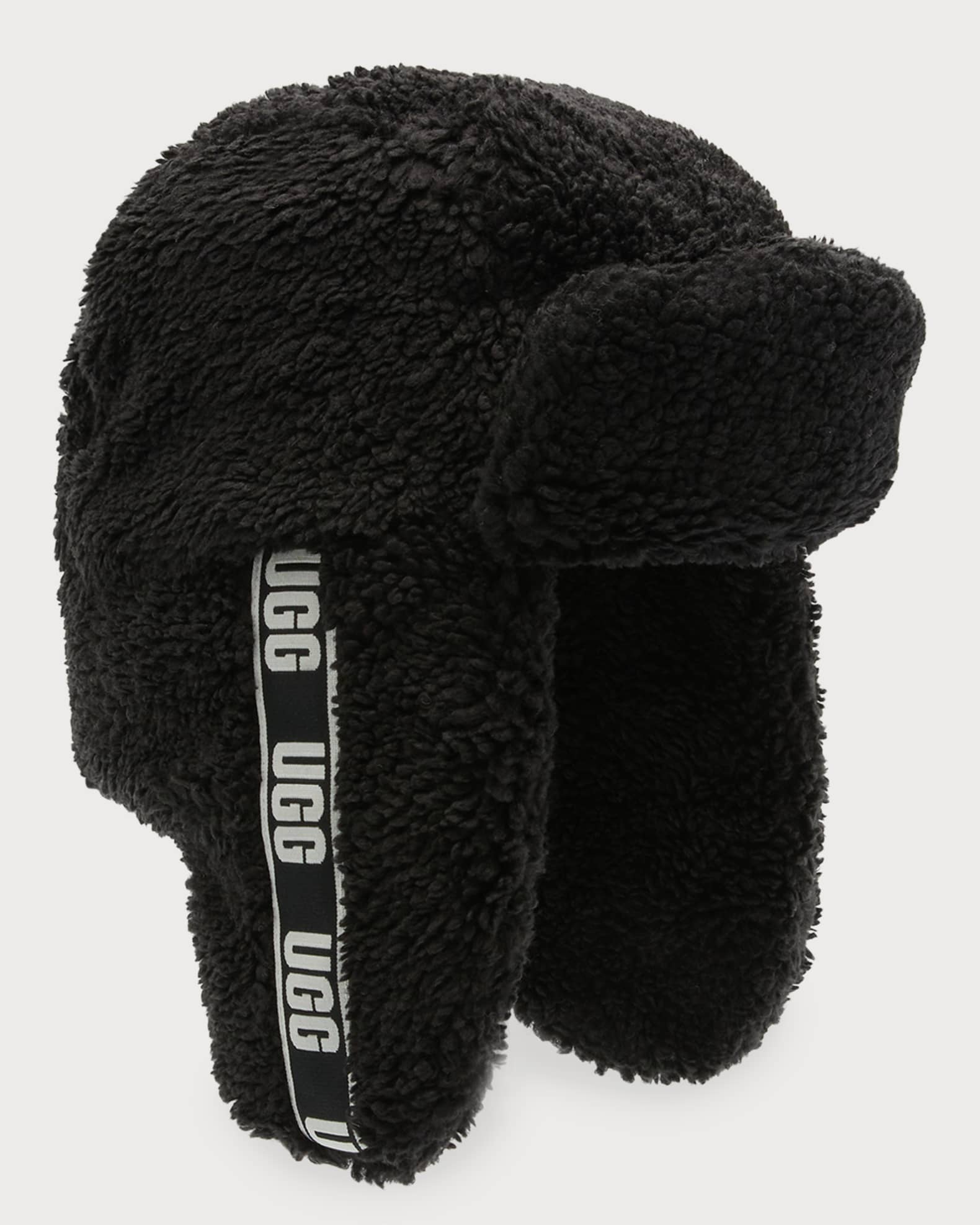 UGG Logo Sherpa Puff Trapper Hat | Neiman Marcus
