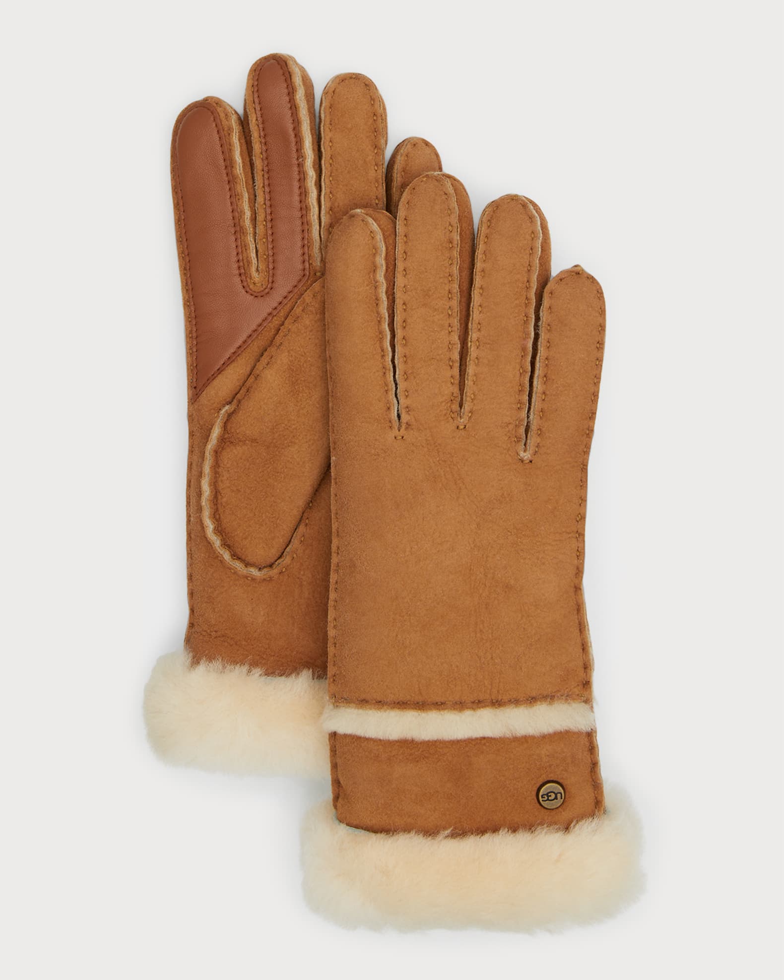 UGG Sheepskin & Shearling Gloves With Zipper | Neiman Marcus