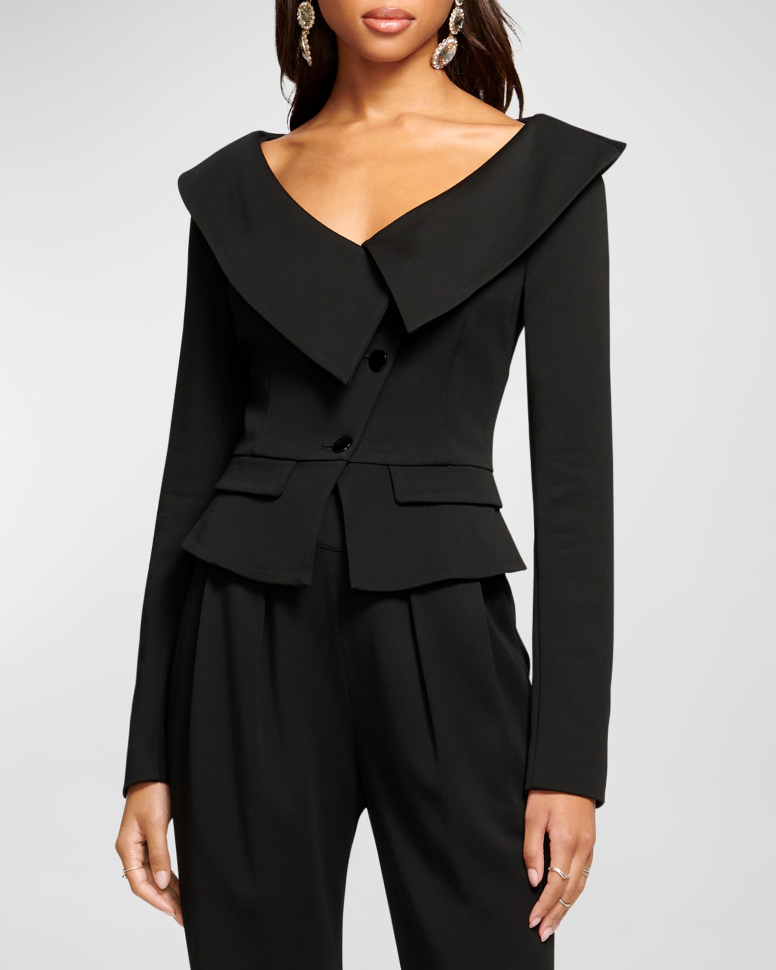 Ramy Brook Collette Asymmetric V-Neck Blazer | Neiman Marcus