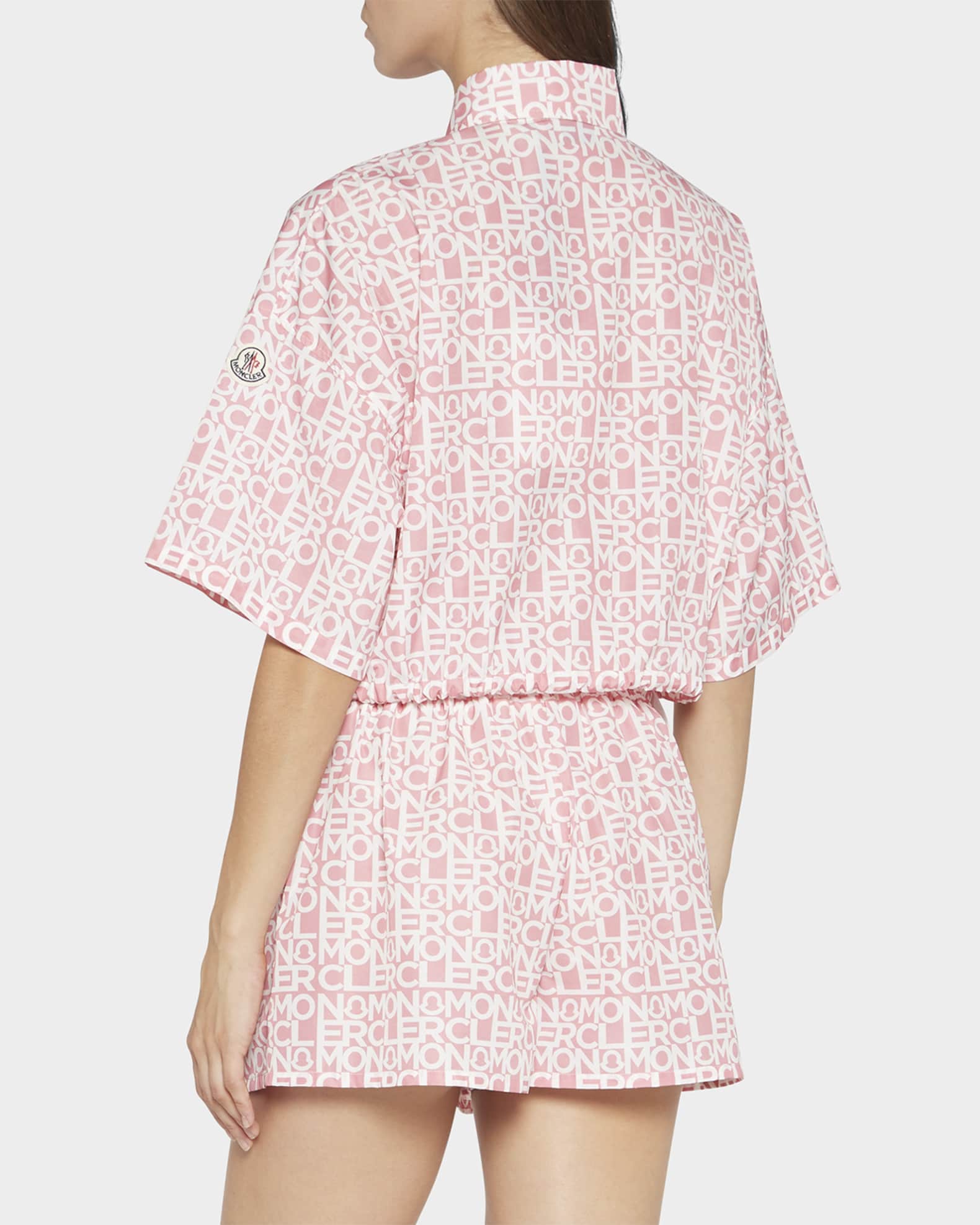 Moncler Logo Printed Button-Front Shirt | Neiman Marcus