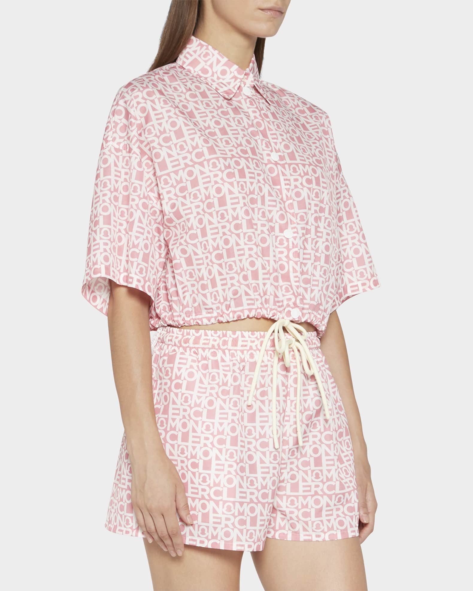 Moncler Logo Printed Button-Front Shirt | Neiman Marcus