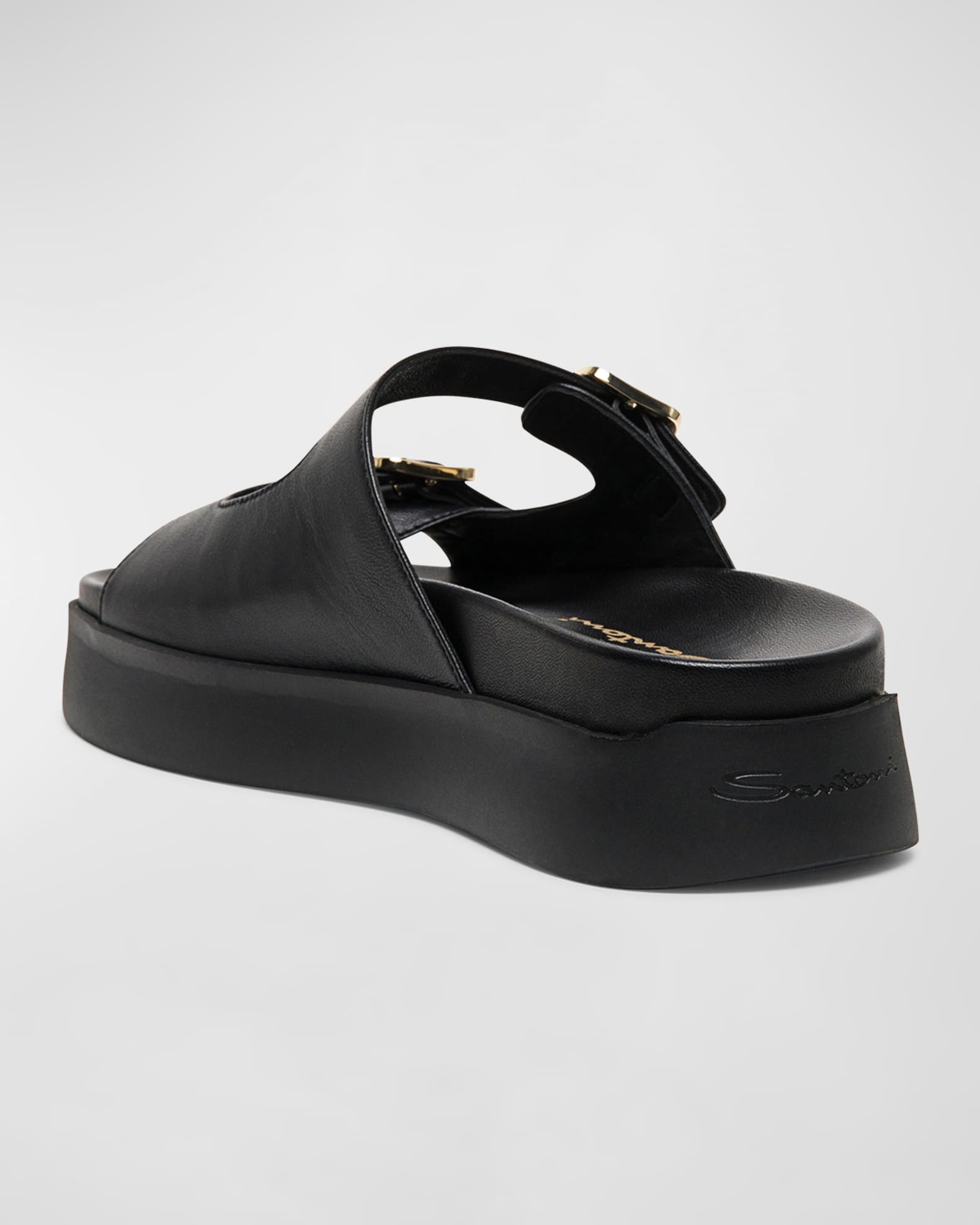 Santoni Pegasus Double Buckle Sandals | Neiman Marcus