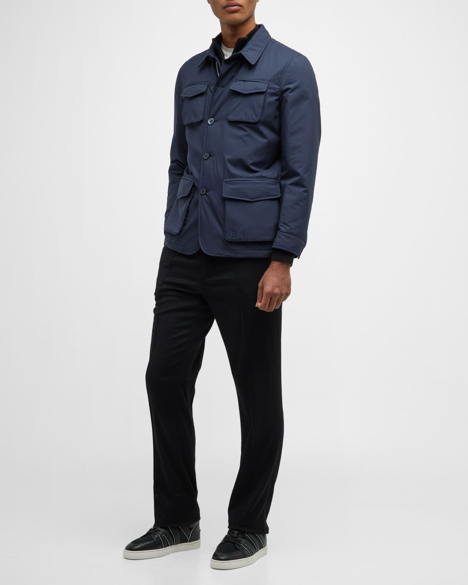 Stefano Ricci Men's Solid Silk Field Jacket | Neiman Marcus