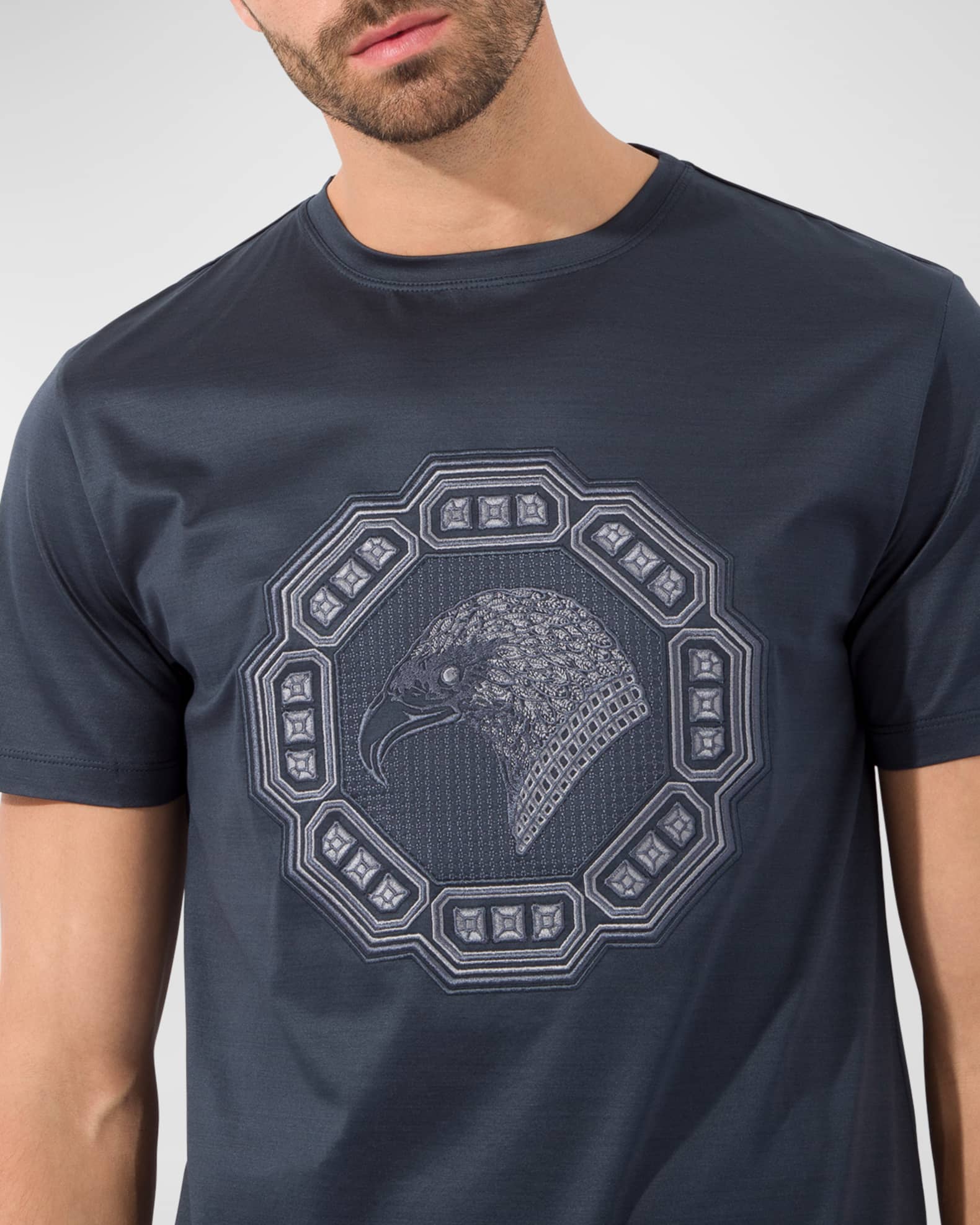 Stefano Ricci Men's Embroidered T-Shirt | Neiman Marcus