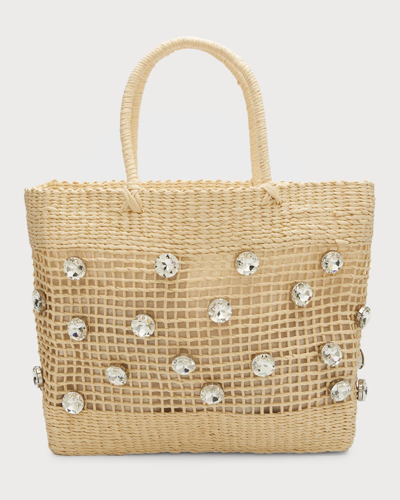 BTB Los Angeles Nancy Crystal Woven Tote Bag | Neiman Marcus