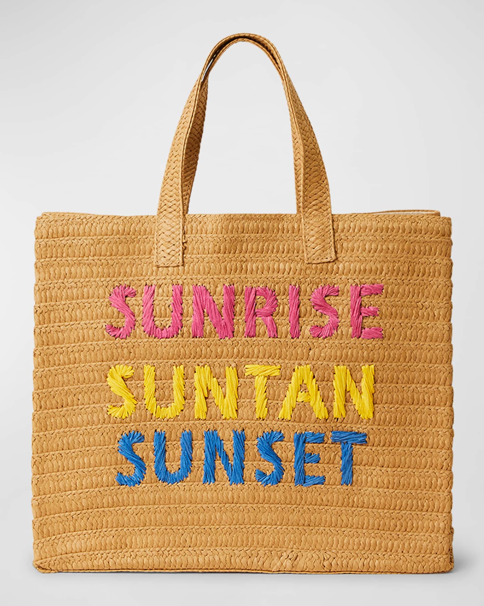 Sunrise Suntan Sunset Straw Tote Bag | Neiman Marcus