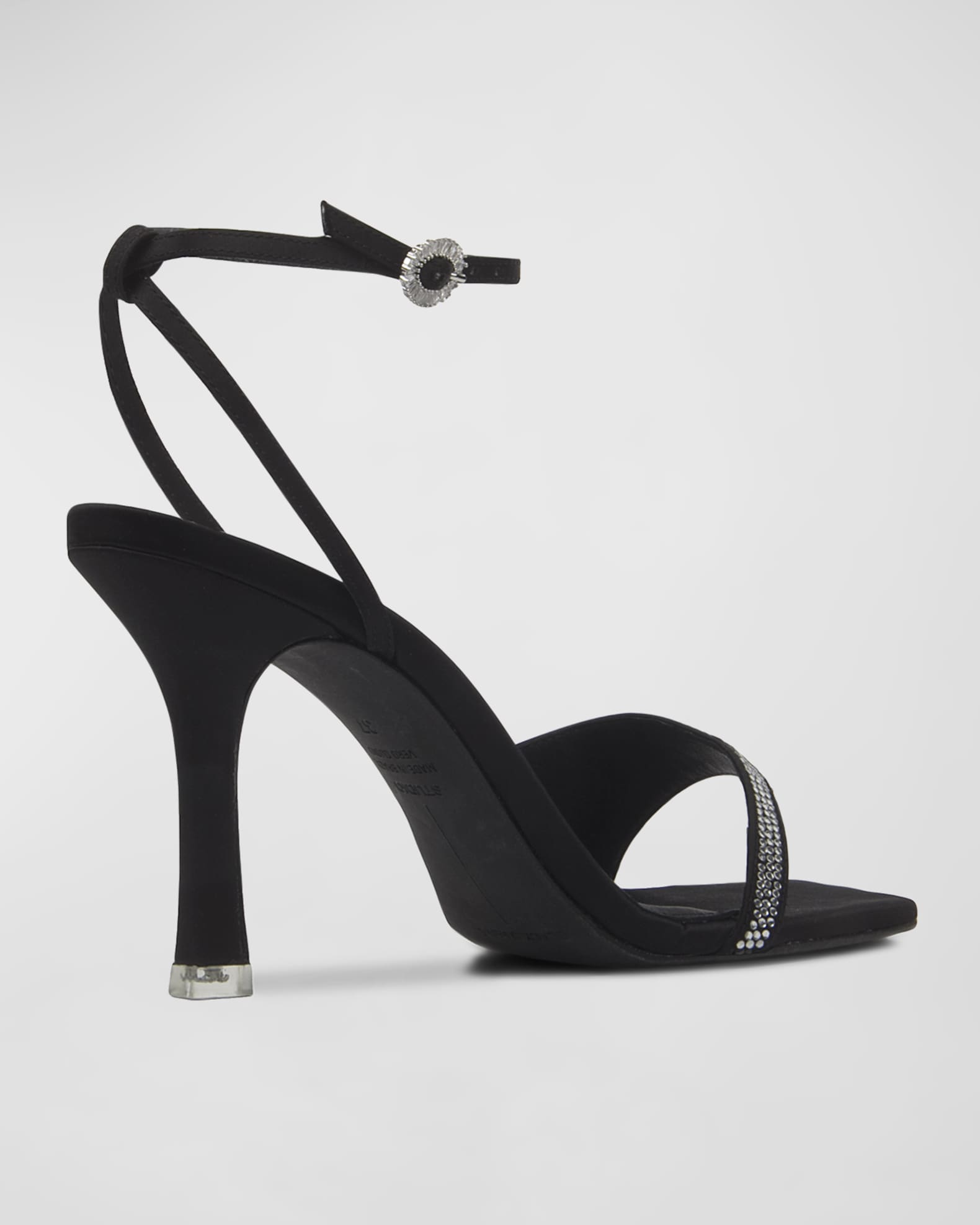 Black Suede Studio Jordan Square-Toe Ankle-Strap Sandals | Neiman Marcus