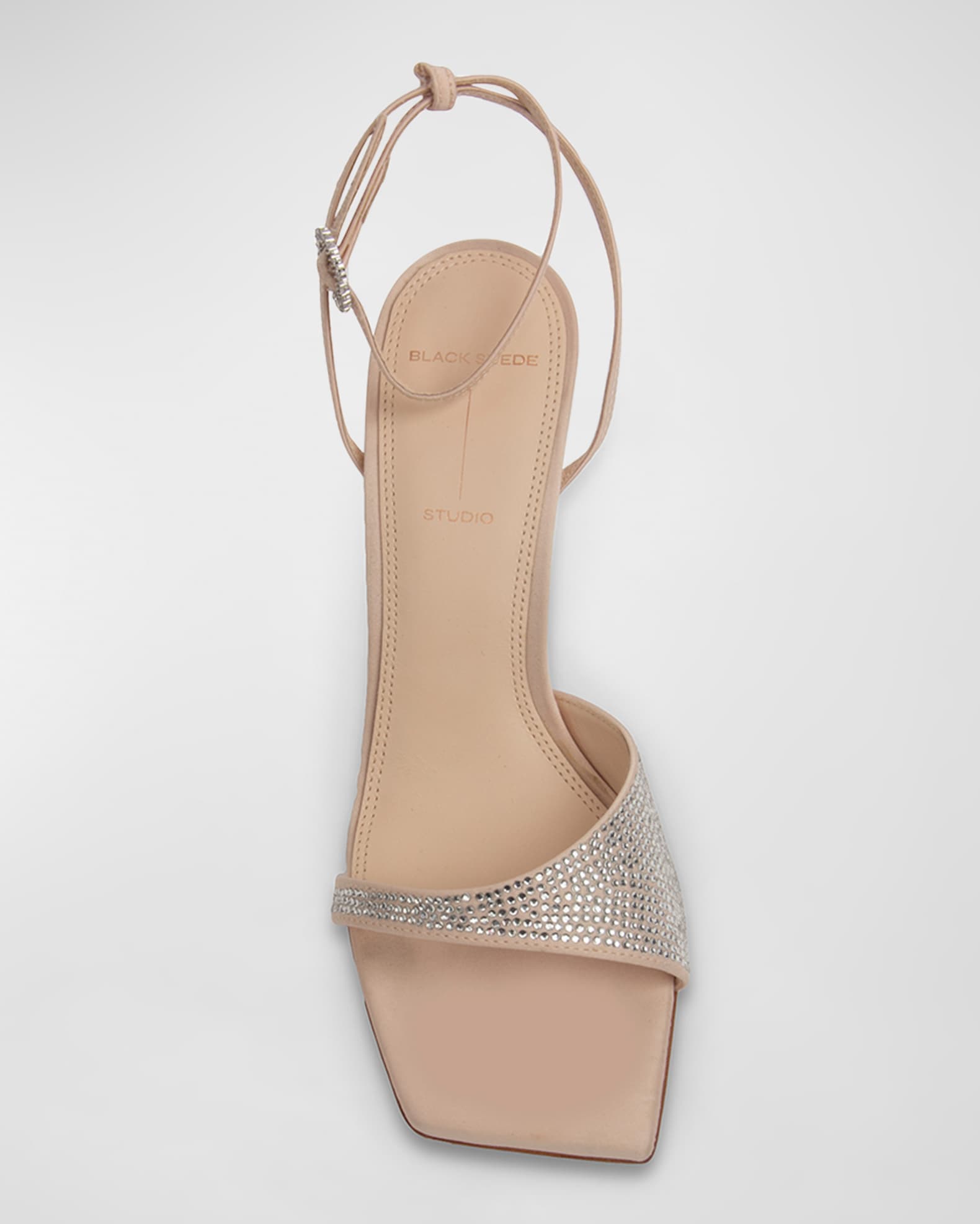 Black Suede Studio Jordan Square-Toe Ankle-Strap Sandals | Neiman Marcus