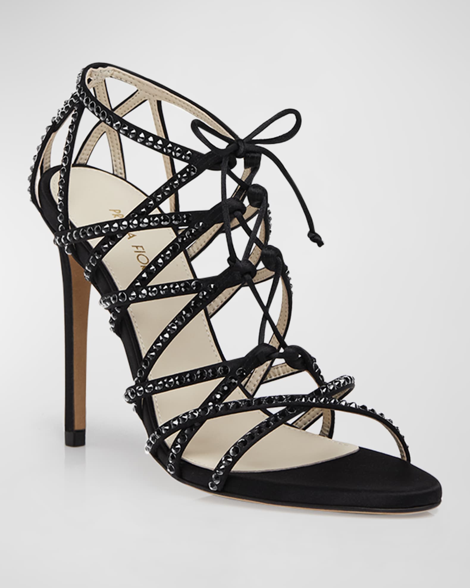Prota Fiori Jamesia Scintelle Biologic Silk Cage Sandals | Neiman Marcus