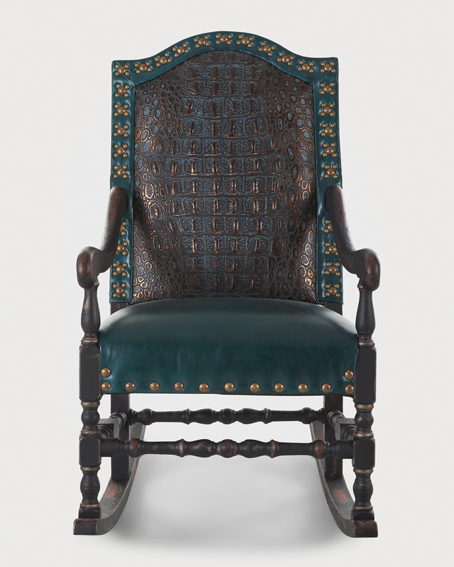 Old Hickory Tannery St. Vincent Leather Rocking Chair | Neiman Marcus