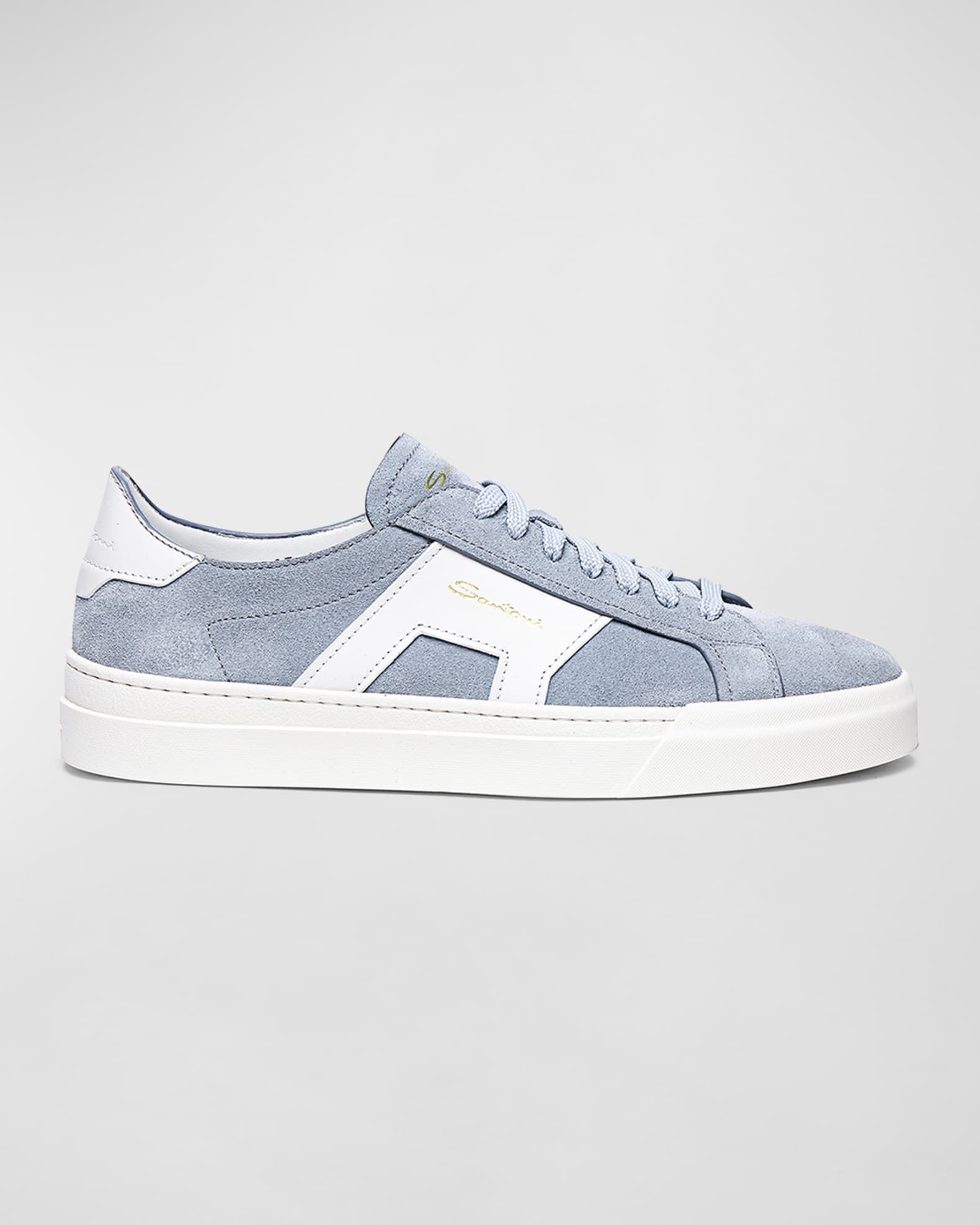 Santoni Men's DBS1 Double Buckle Leather Sneakers | Neiman Marcus