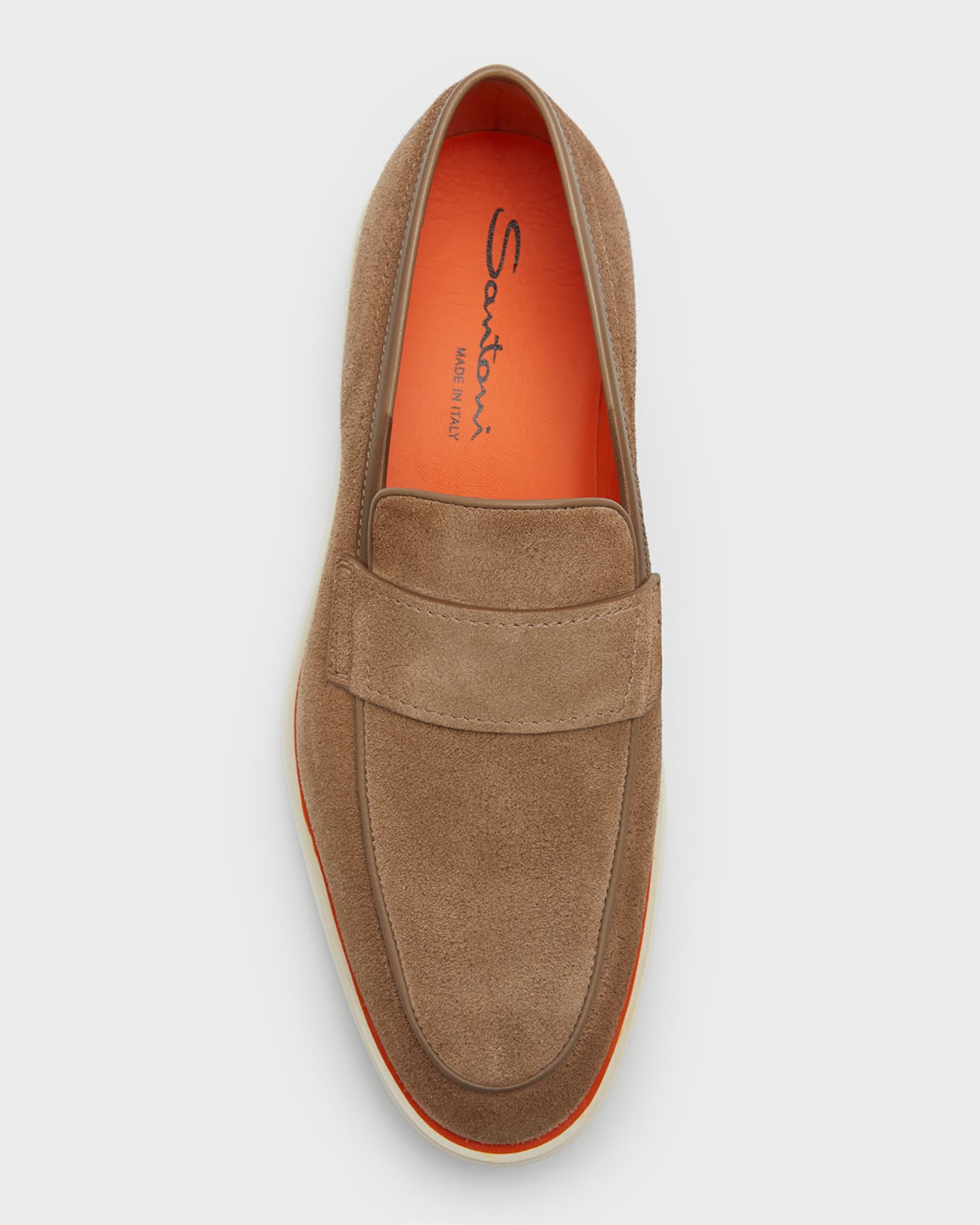 Santoni Men's Drachmas Rubber Sole Suede Dress Loafers | Neiman Marcus
