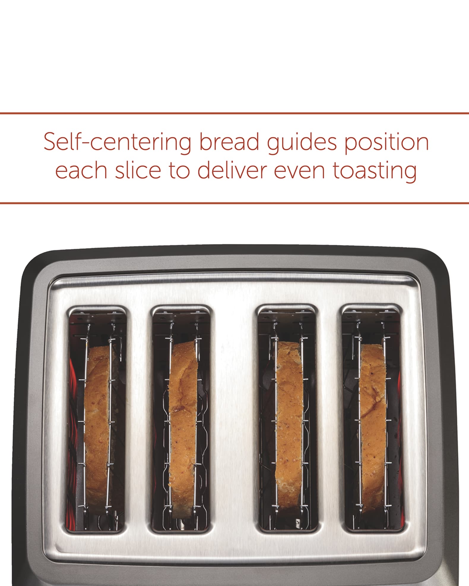 Wolf Gourmet Four-Slice Toaster With Red Knob | Neiman Marcus