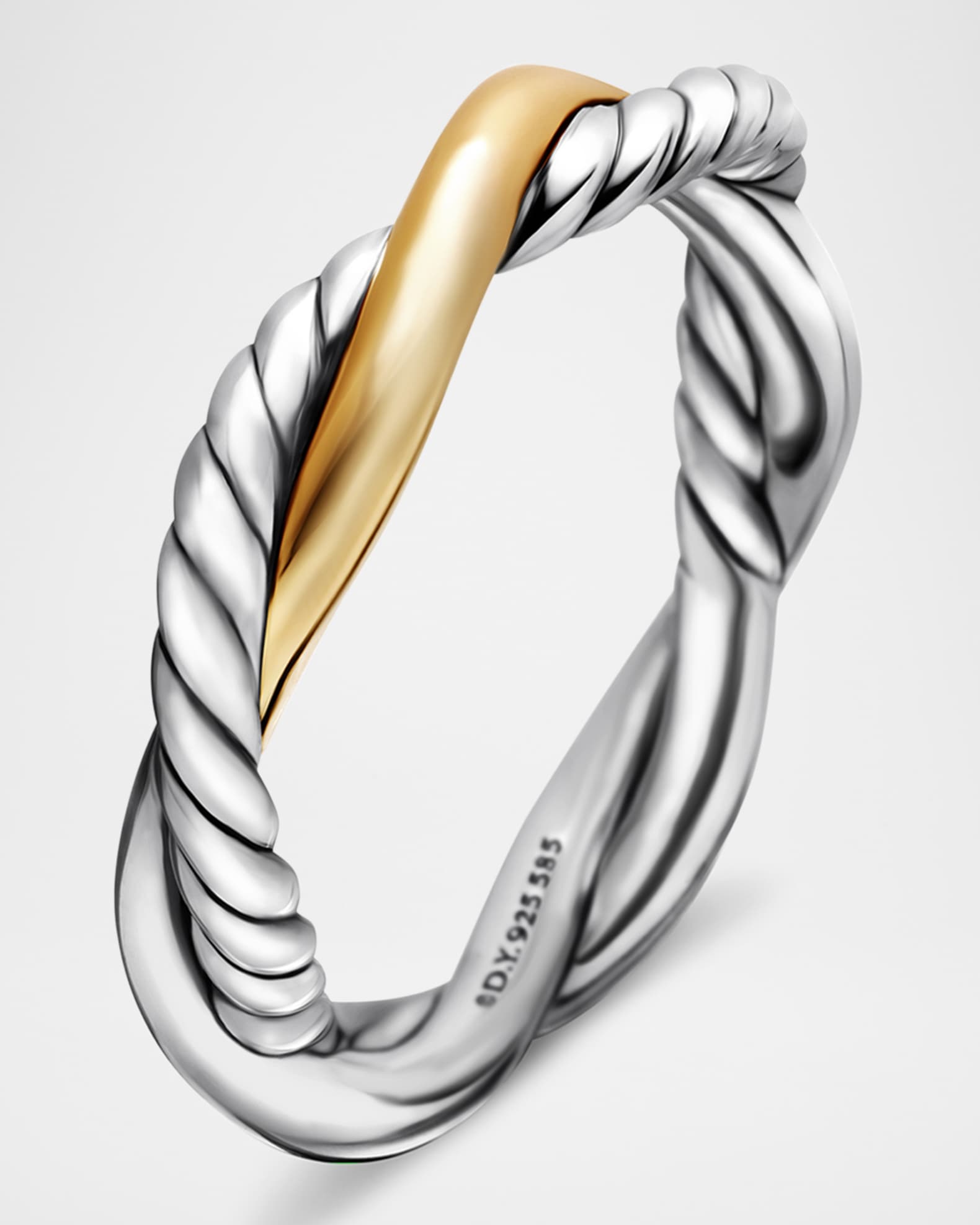 David Yurman Petite Infinity Band Ring in Silver with 14K Gold, 4mm ...